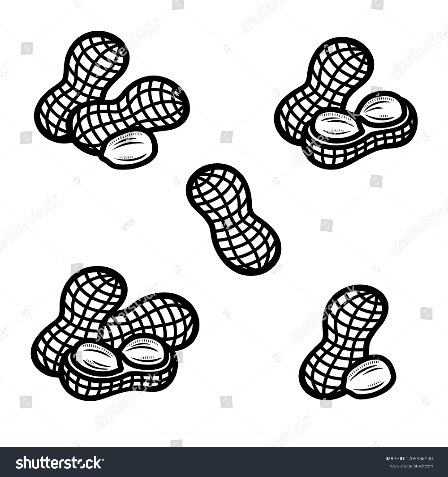 Peanuts Set Collection Icon Peanuts Vector Stock Vector (Royalty Free ...