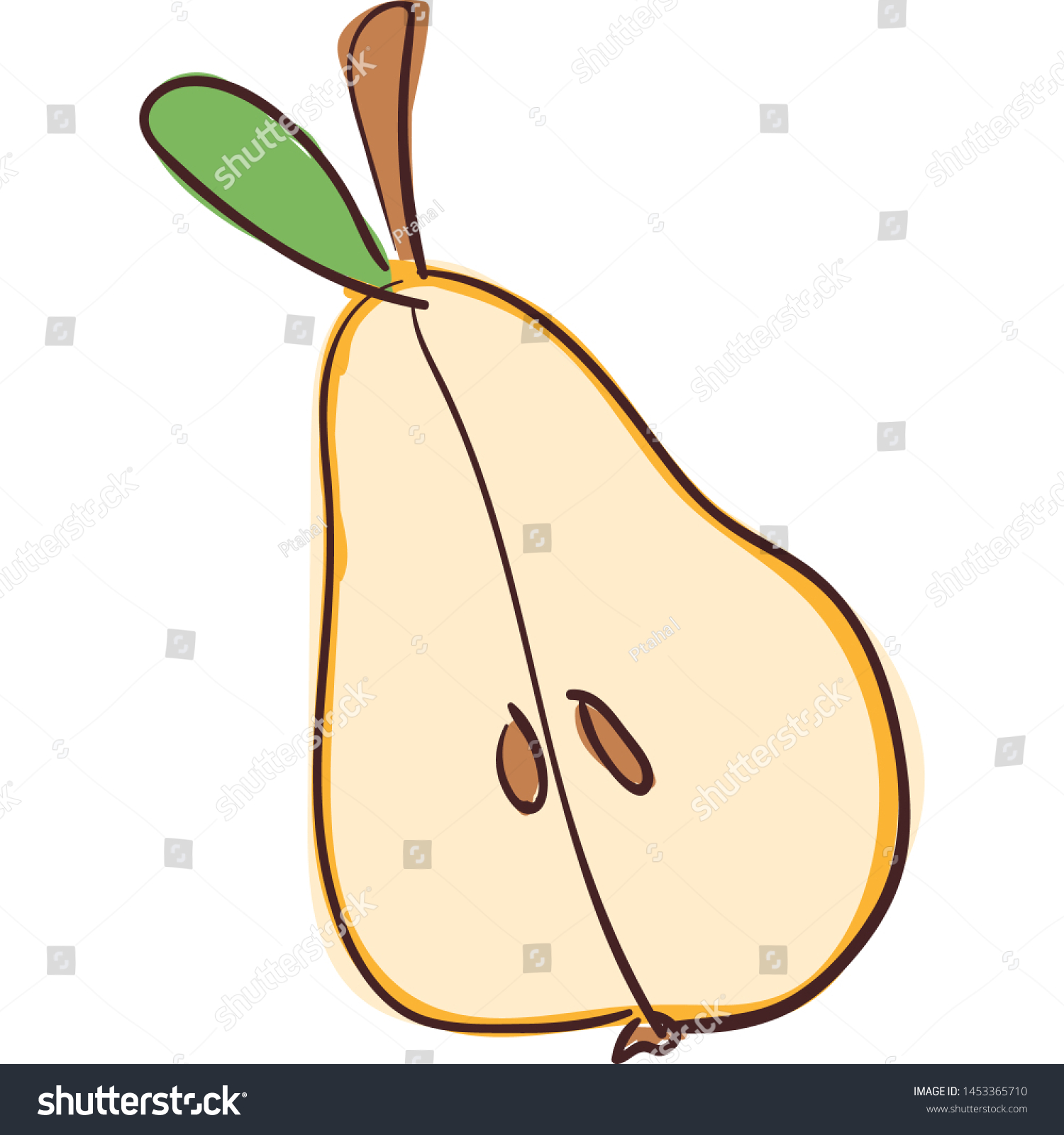 Pear Fresh Fruit Hand Draw Doodle Stock Vector (Royalty Free ...