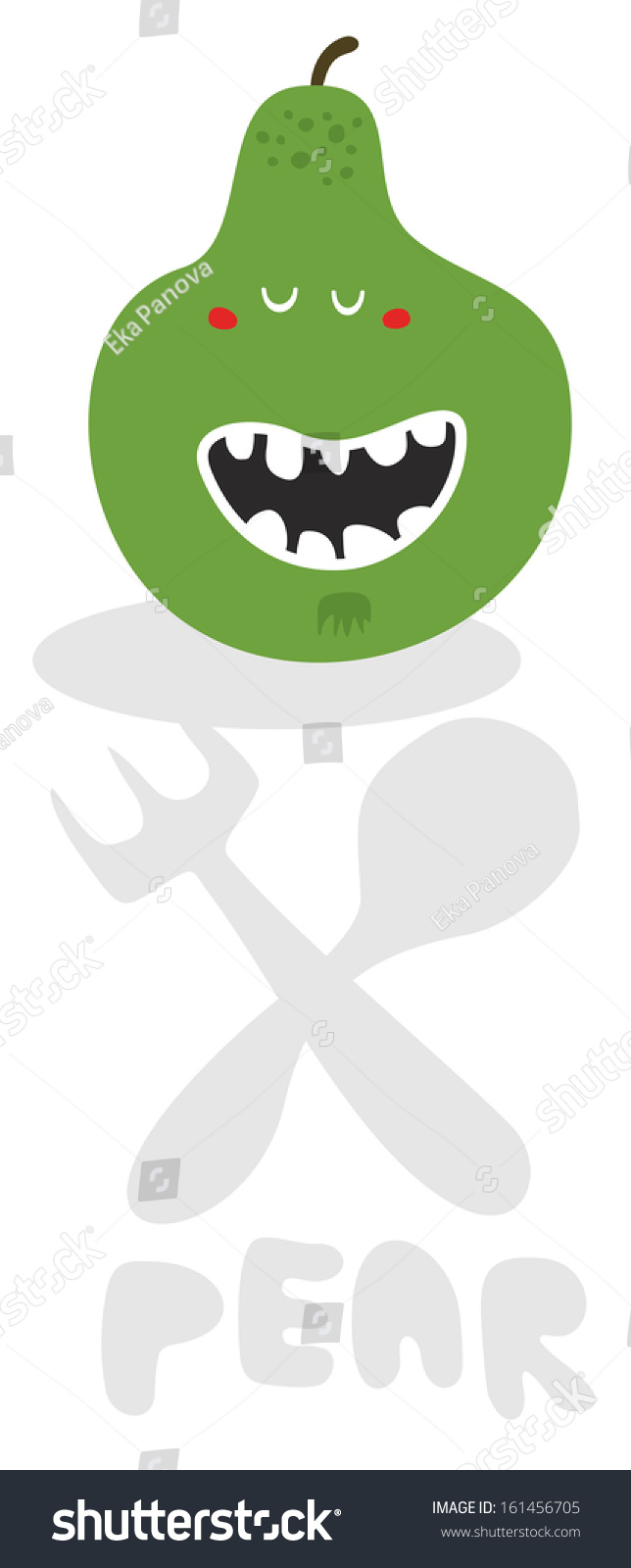 Pear Monster Vector Illustration Stock Vector (Royalty Free) 161456705