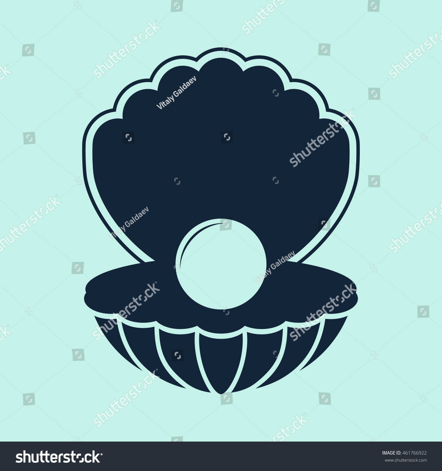 Pearl Shell Icon Stock Vector (Royalty Free) 461766922 | Shutterstock
