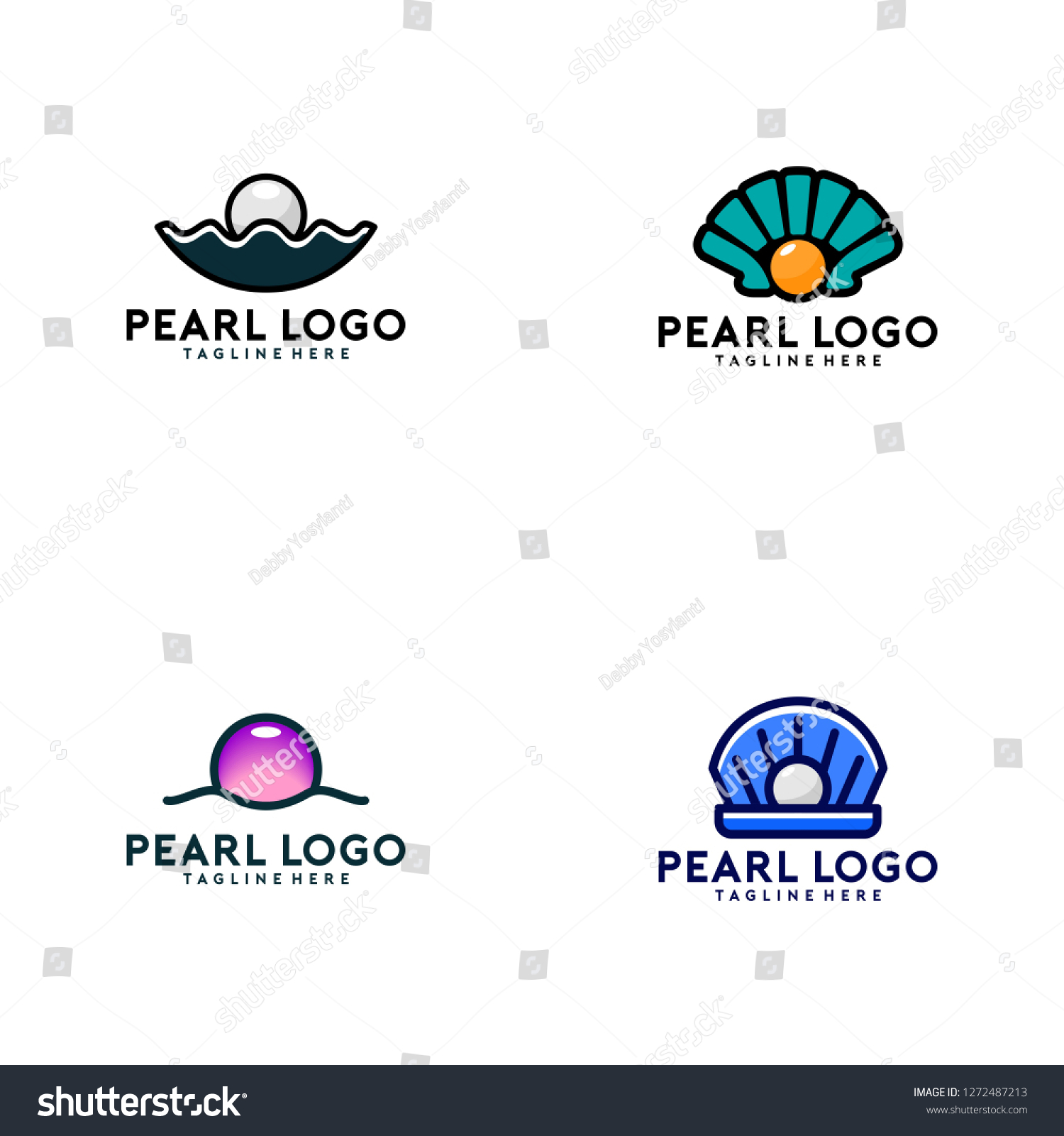 Pearl Logo Design Template: vector de stock (libre de regalías) 1272487213