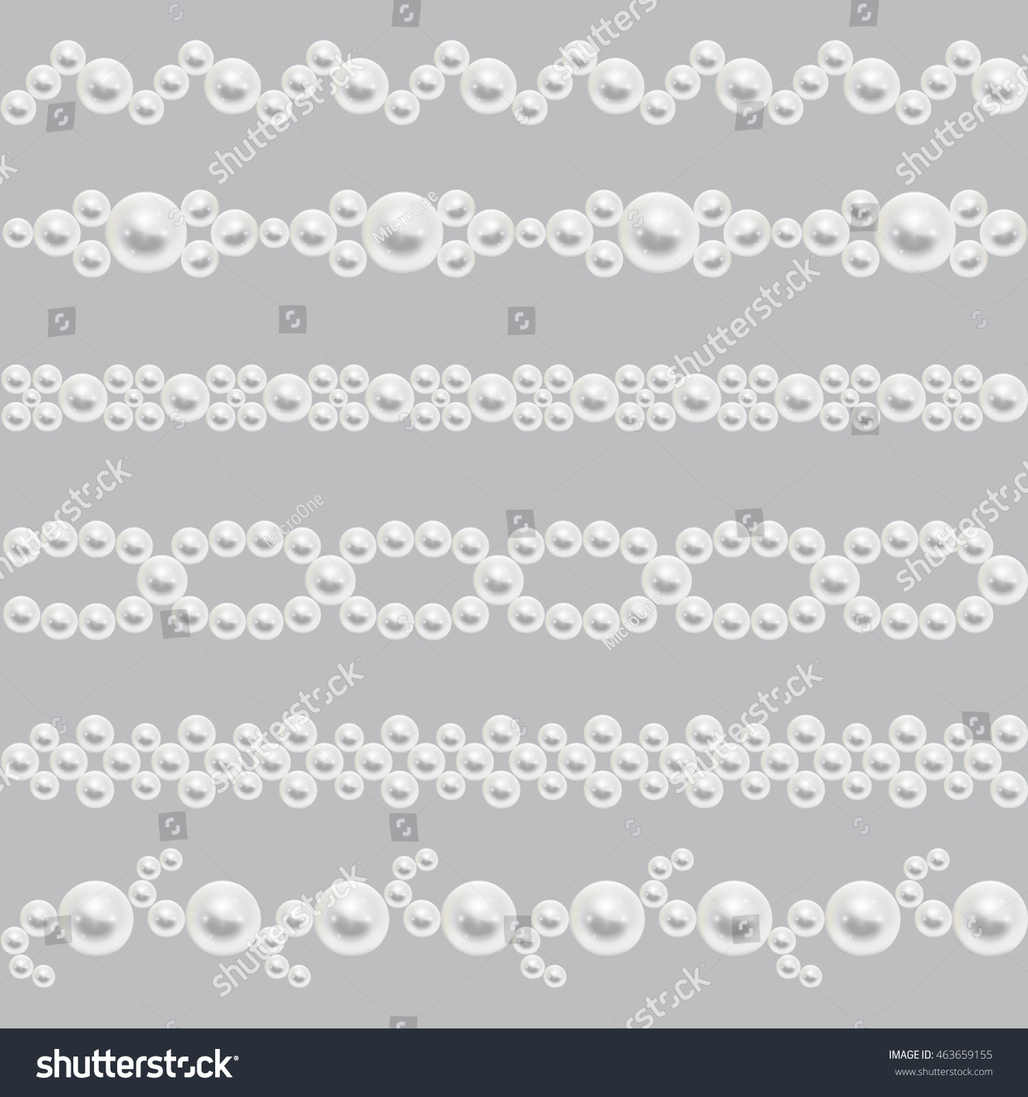Pearl Realistic Borders Vector Set : image vectorielle de stock (libre ...