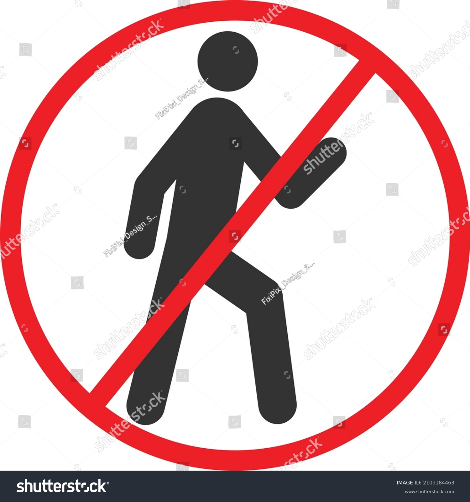 Pedestrian Cross Not Allowed Icon Vector Stock Vector (Royalty Free ...