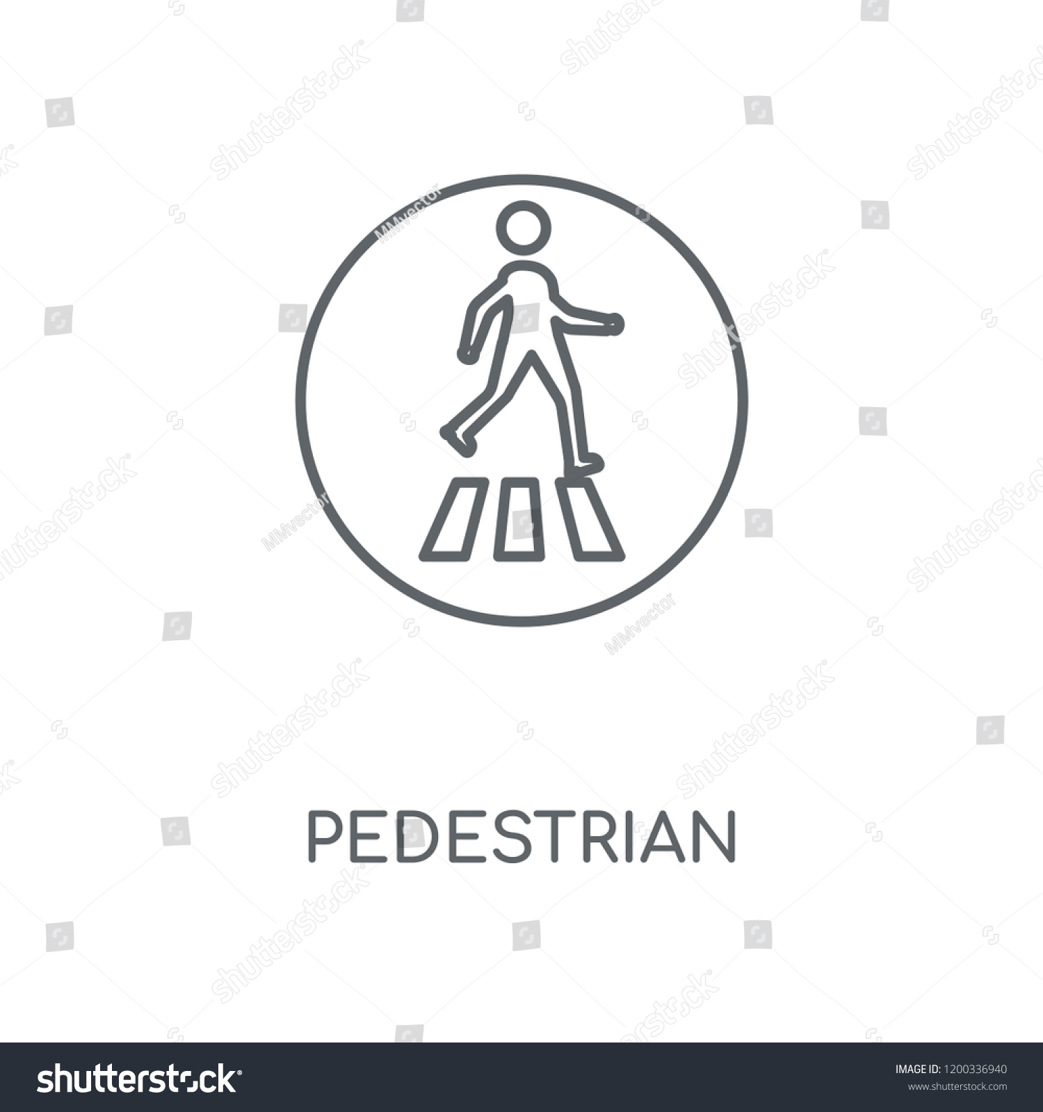 Pedestrian Linear Icon Pedestrian Concept Stroke Stock Vector (Royalty ...