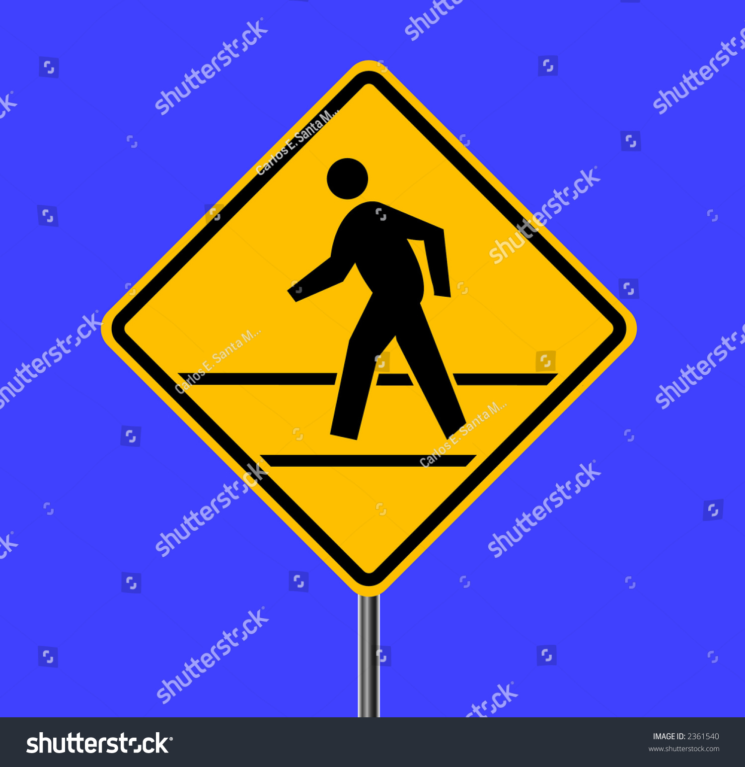Pedestrian Traffic Sign Vector Stock Vector (Royalty Free) 2361540