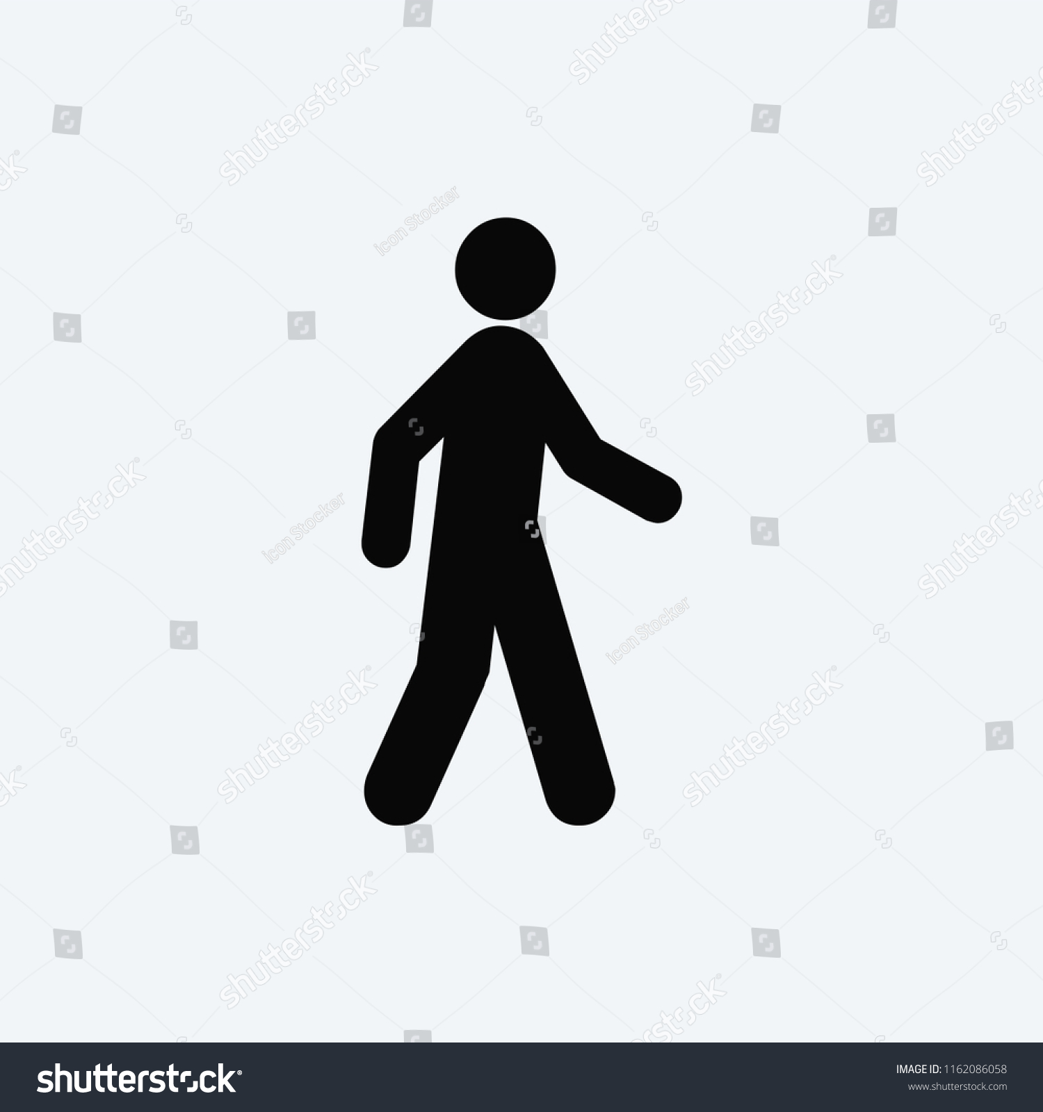 Pedestrian Walking Icon Stock Vector (Royalty Free) 1162086058 ...