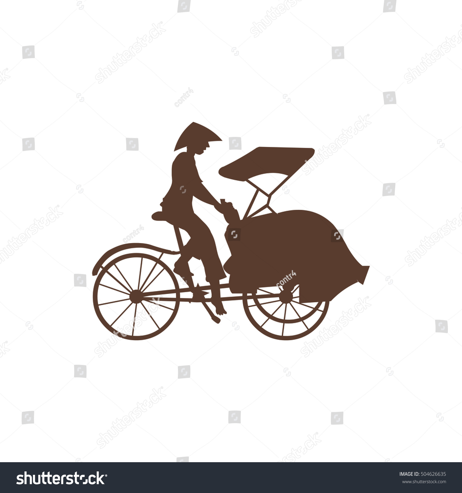 Pedicab Silhouette Stock Vector (Royalty Free) 504626635