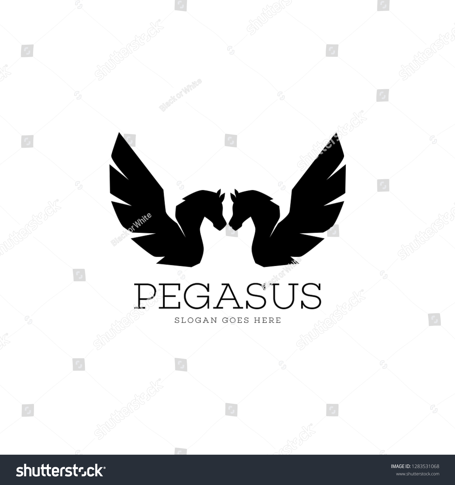 Pegasus Logo Design Stock Vector (Royalty Free) 1283531068 | Shutterstock