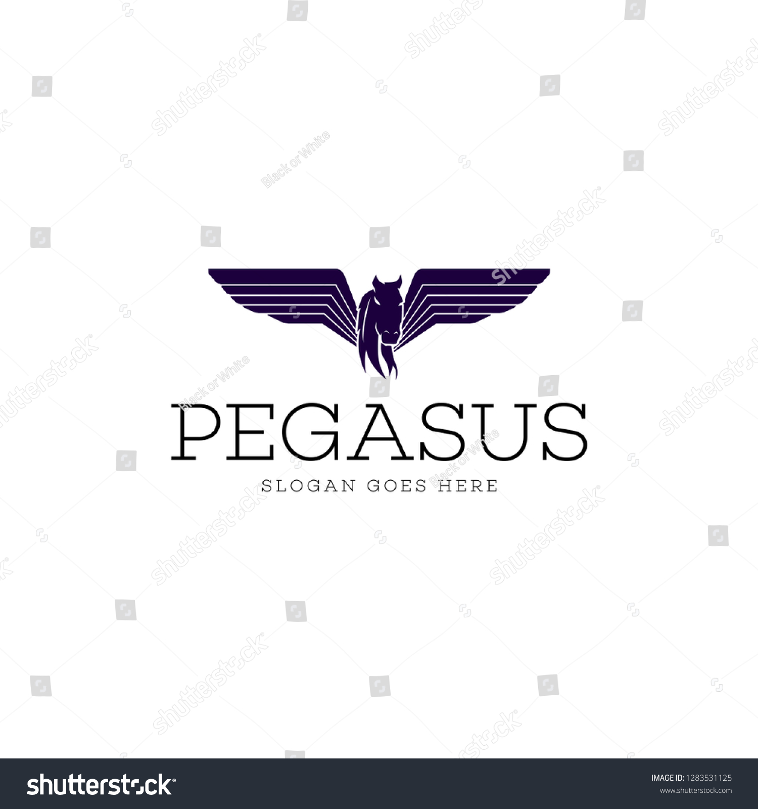 Pegasus Logo Design Stock Vector (Royalty Free) 1283531125 | Shutterstock
