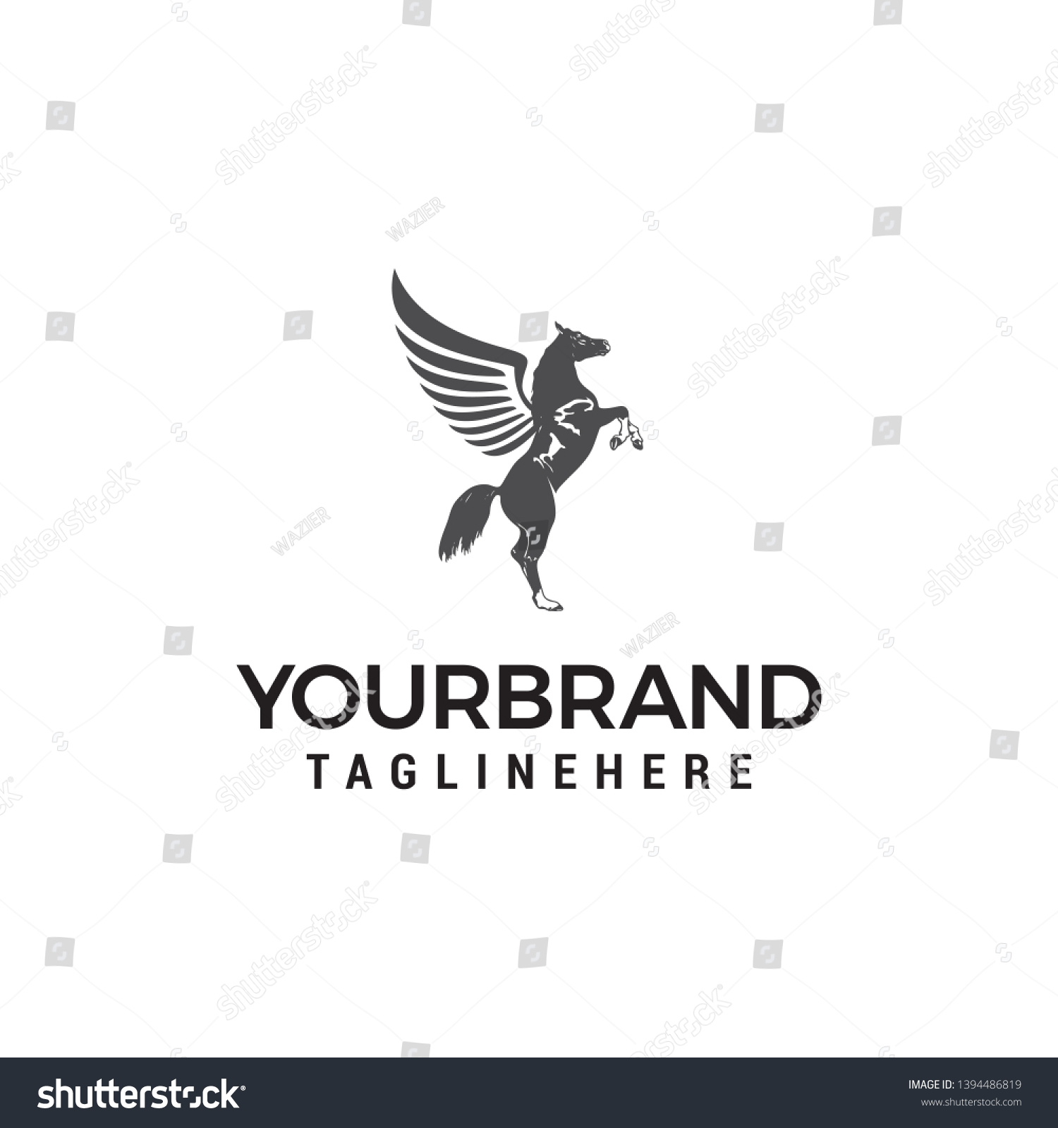 Pegasus Logo Design Concept Template Vector Stock Vector (Royalty Free ...