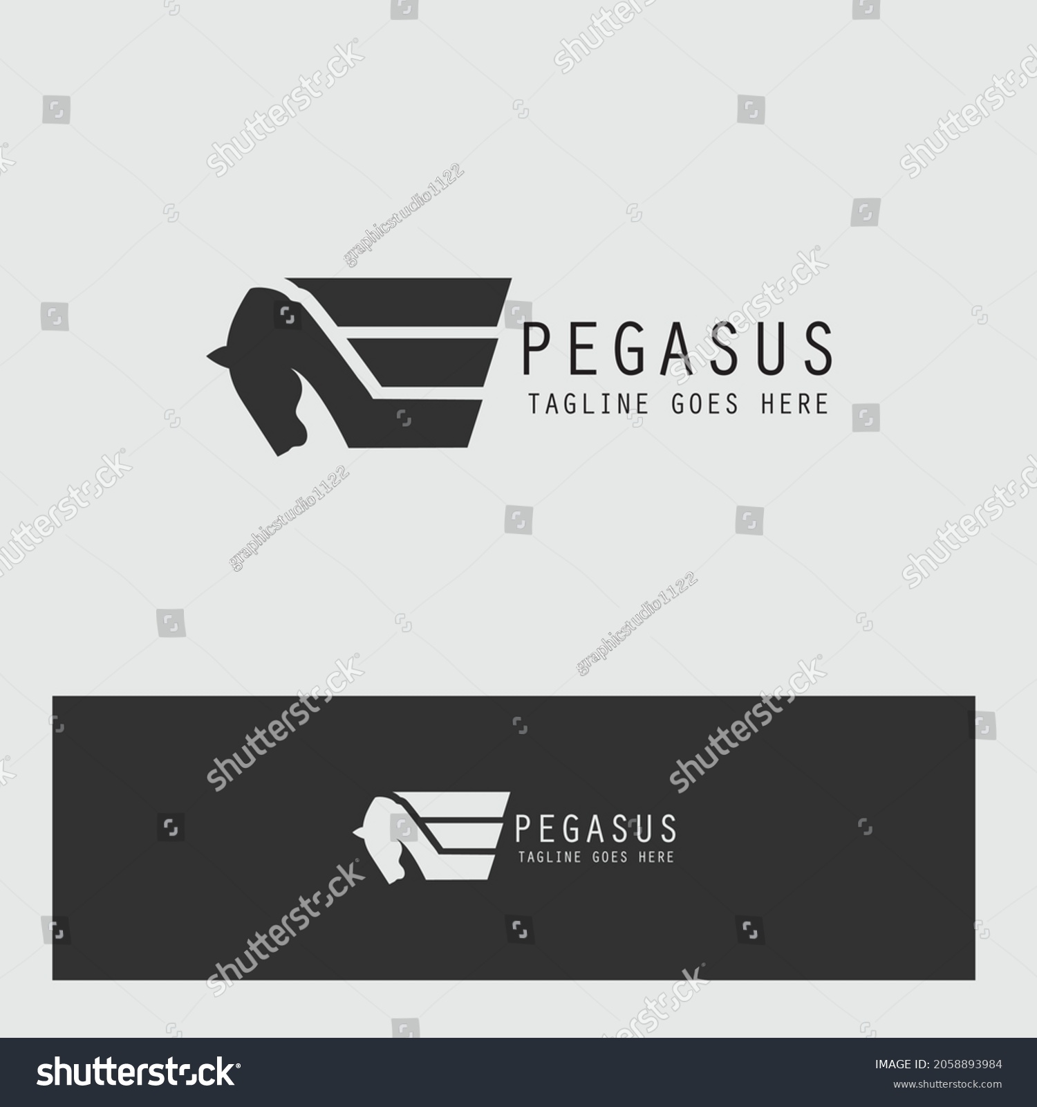 Pegasus Logo Design Concept Vector Illustration Stock Vector (Royalty ...