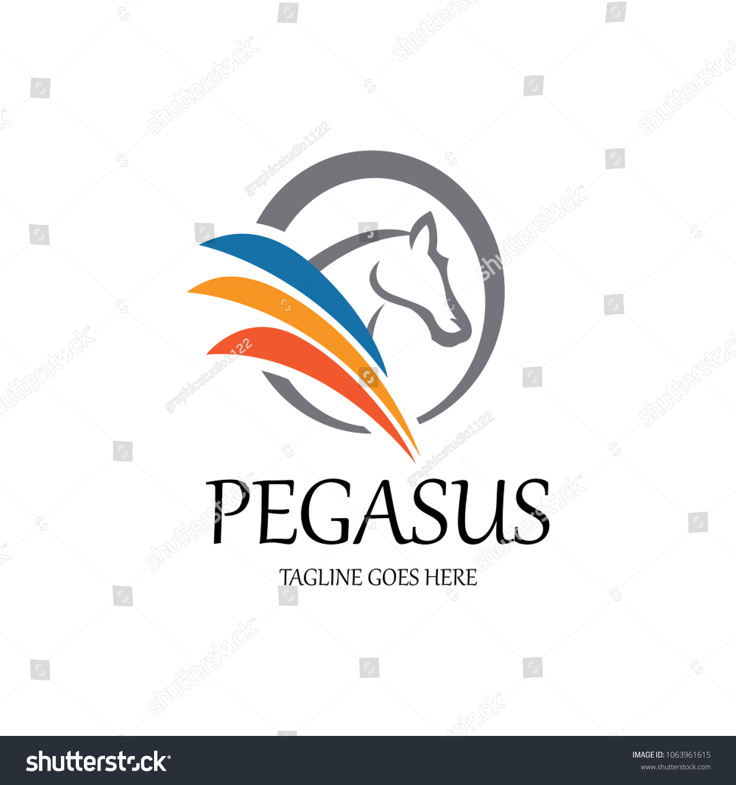 Pegasus Logo Design Template Vector Illustration Stock Vector (Royalty ...
