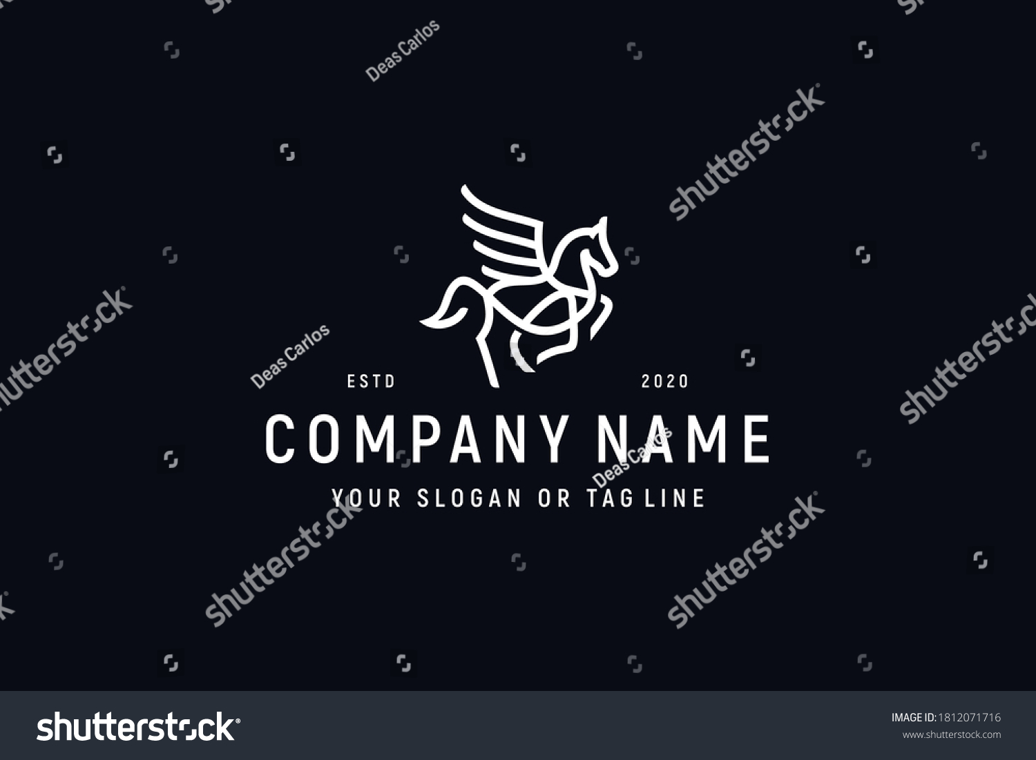 Pegasus Logo Design Template Vector Illustration Stock Vector (Royalty ...