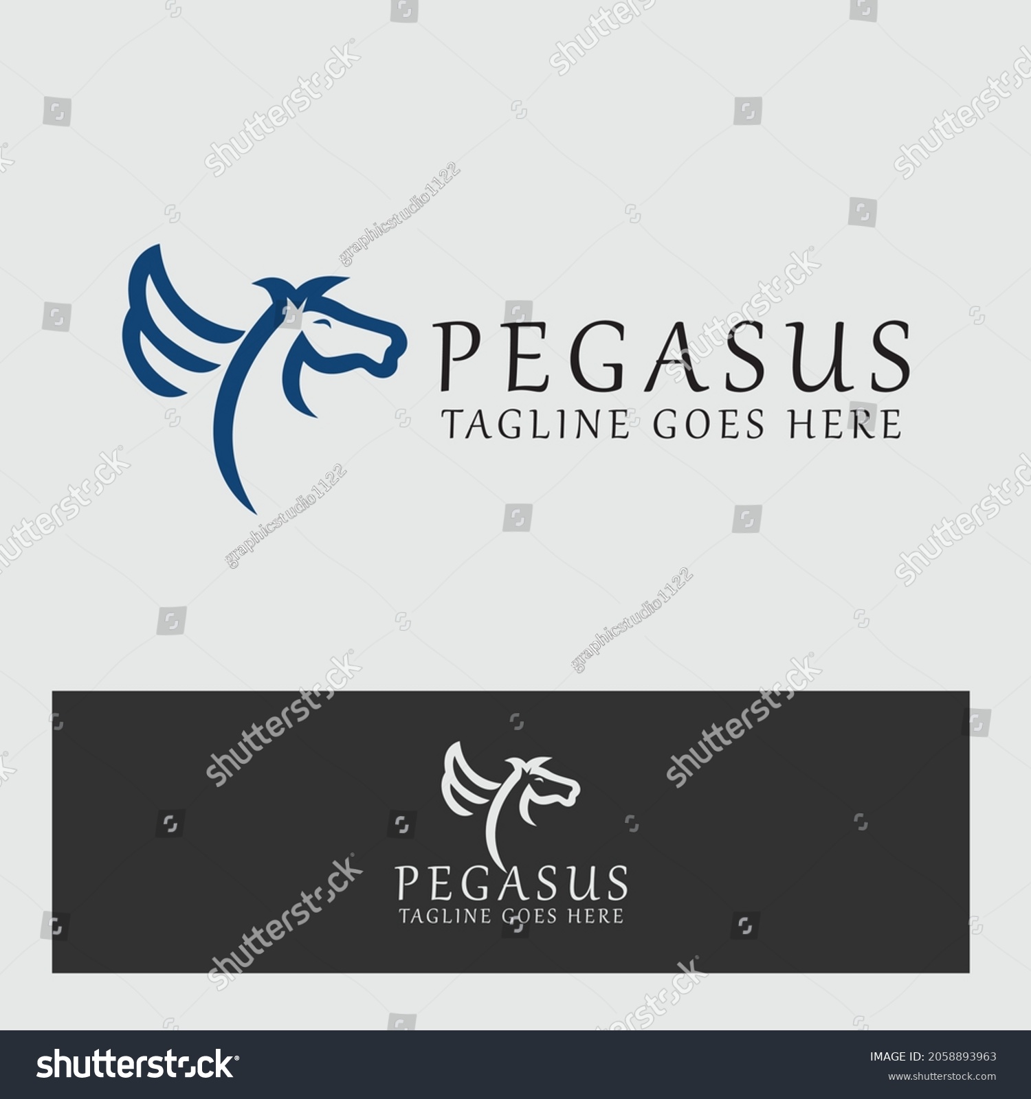 Pegasus Logo Design Template Vector Illustration Stock Vector (Royalty ...