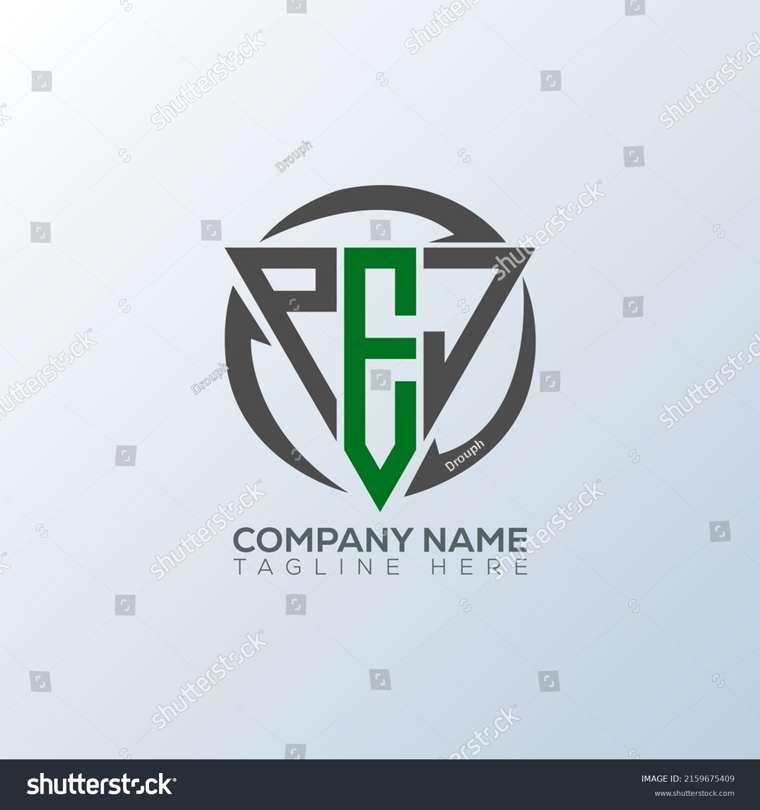 Pej Logo Monogram Isolated On Circle Stock Vector (Royalty Free ...