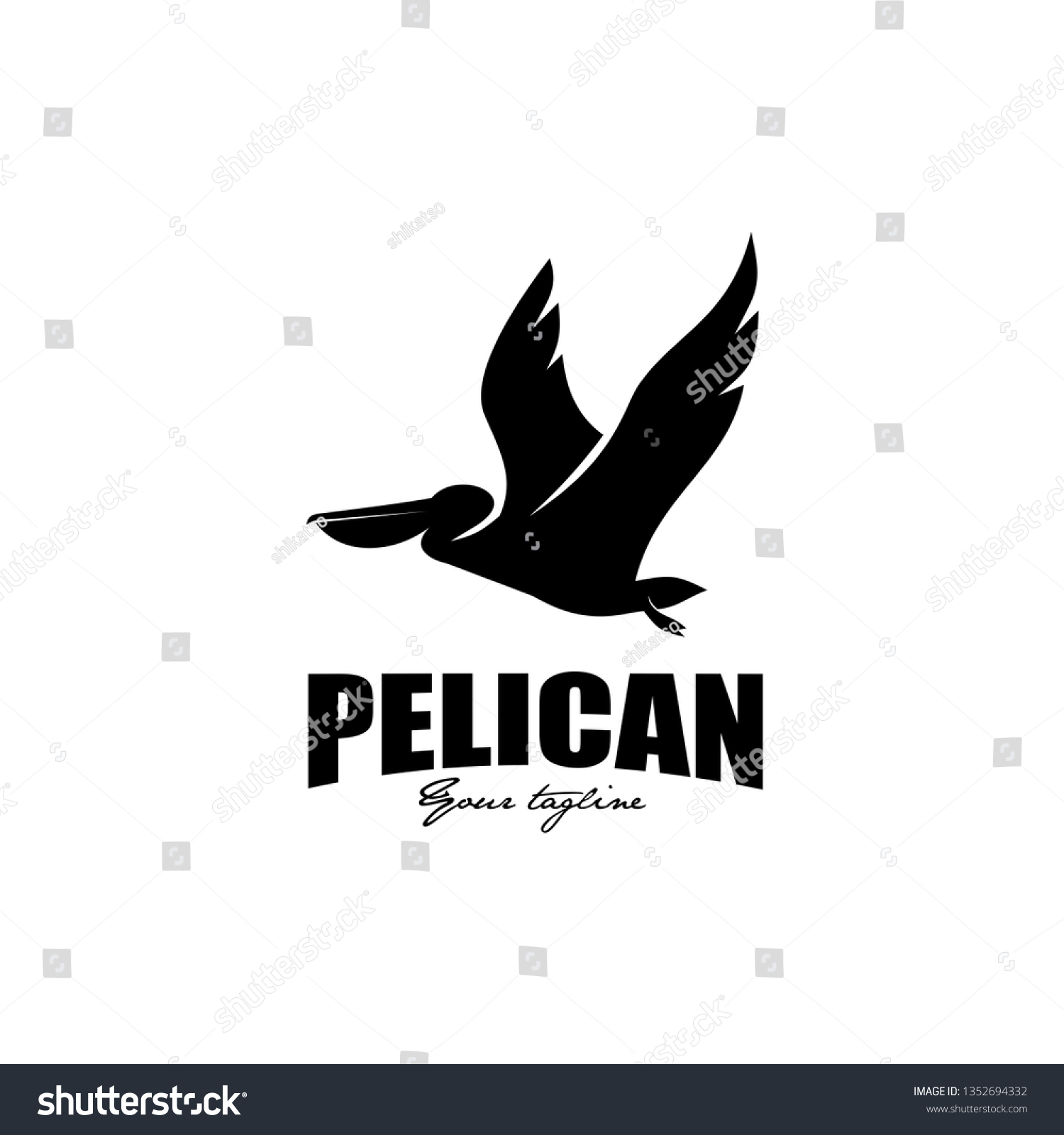 Pelican Logo Design Stock Vector (Royalty Free) 1352694332