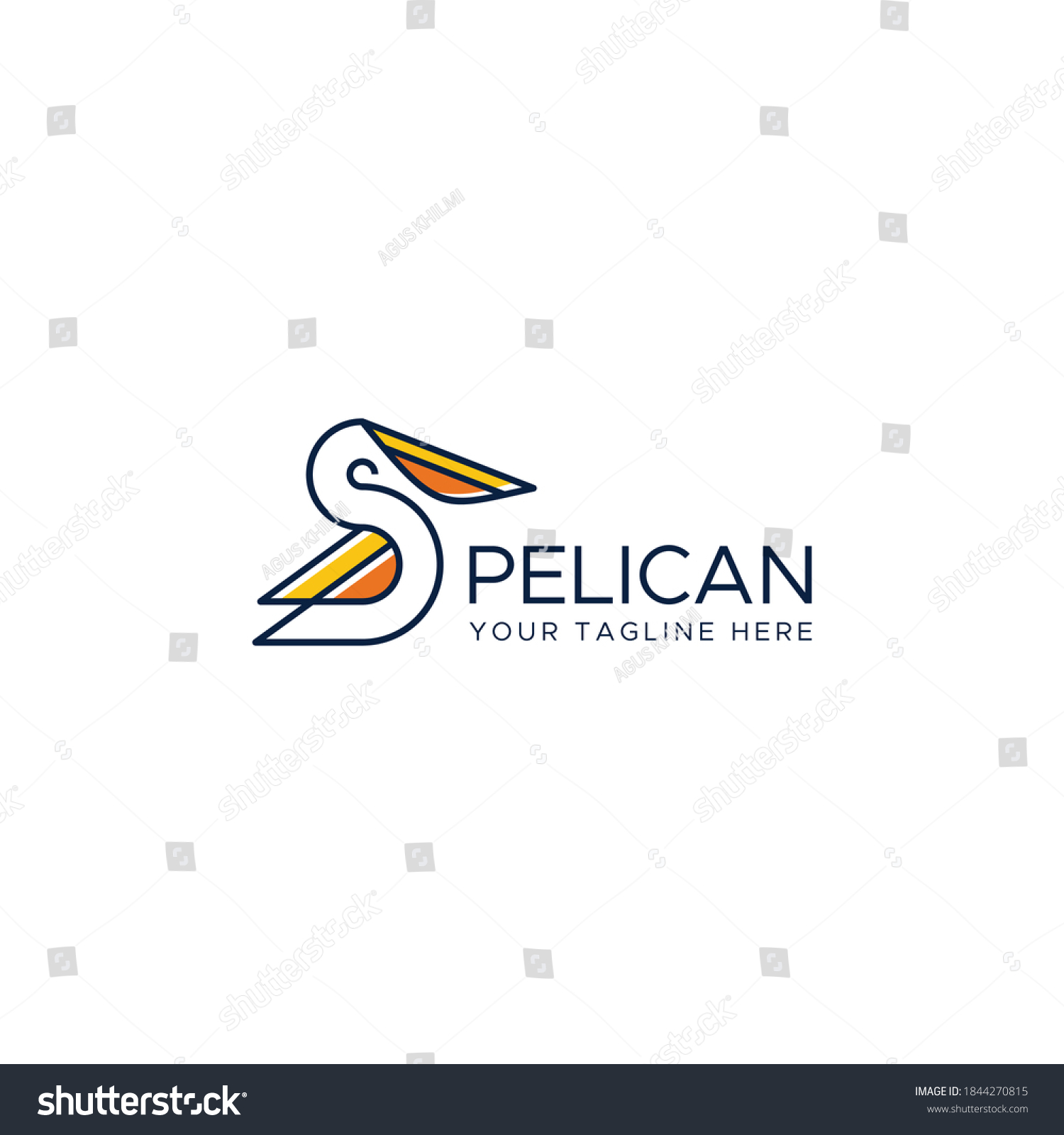 Pelican Logo Design Template Vector Stock Vector (Royalty Free) 1844270815