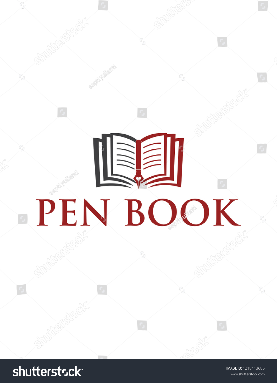 Pen Book Logo: vector de stock (libre de regalías) 1218413686 ...