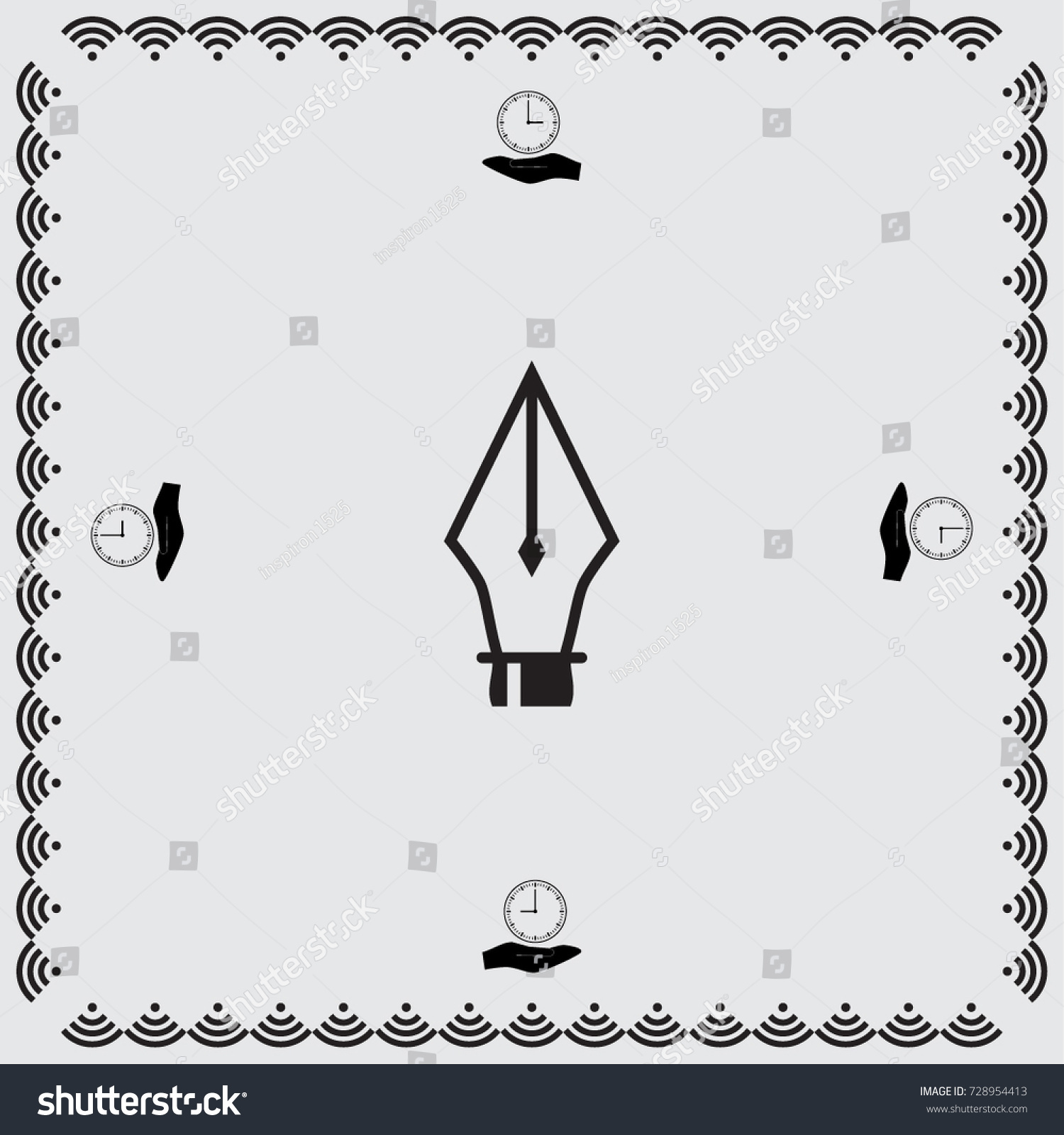 Pen Icon Drawing Vector Illustration Stock Vector (Royalty Free) 728954413