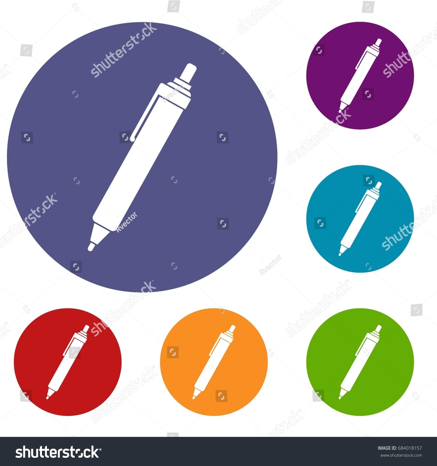 Pen Icons Set Stock Vector (Royalty Free) 684018157 | Shutterstock
