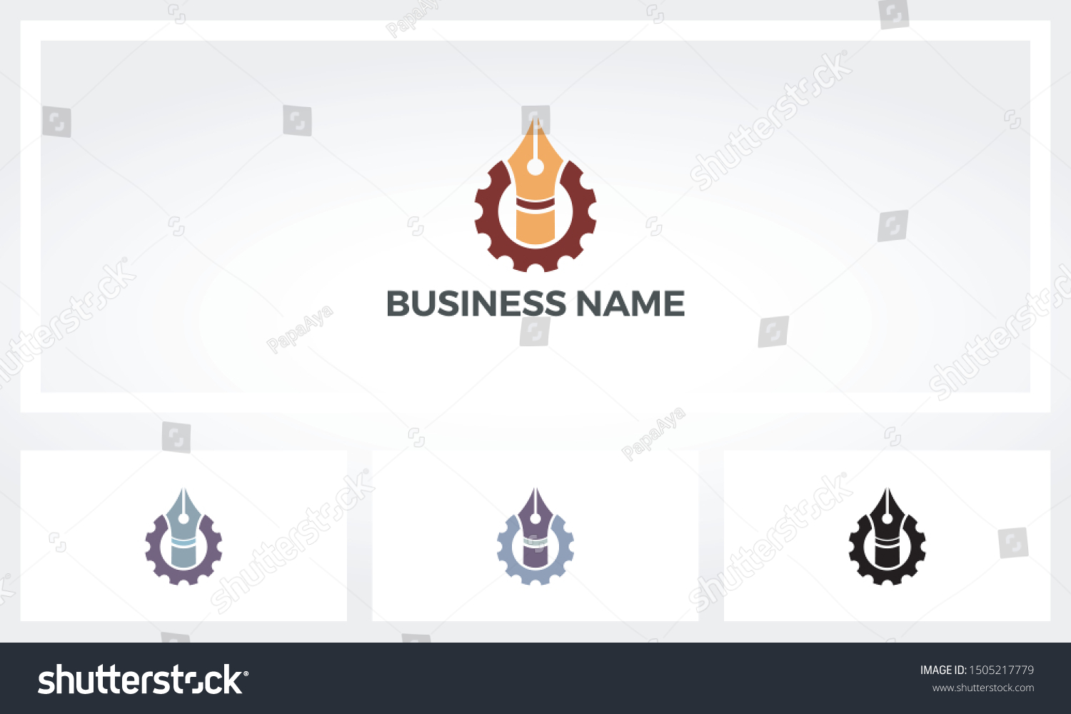 Pen Inside Gear Logo Stock Vector (Royalty Free) 1505217779 | Shutterstock
