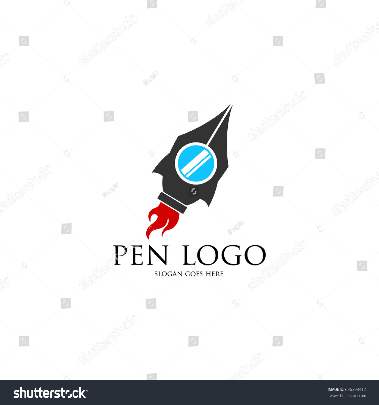 Pen Logo Icon Set Templates Stock Vector (Royalty Free) 696393412 ...