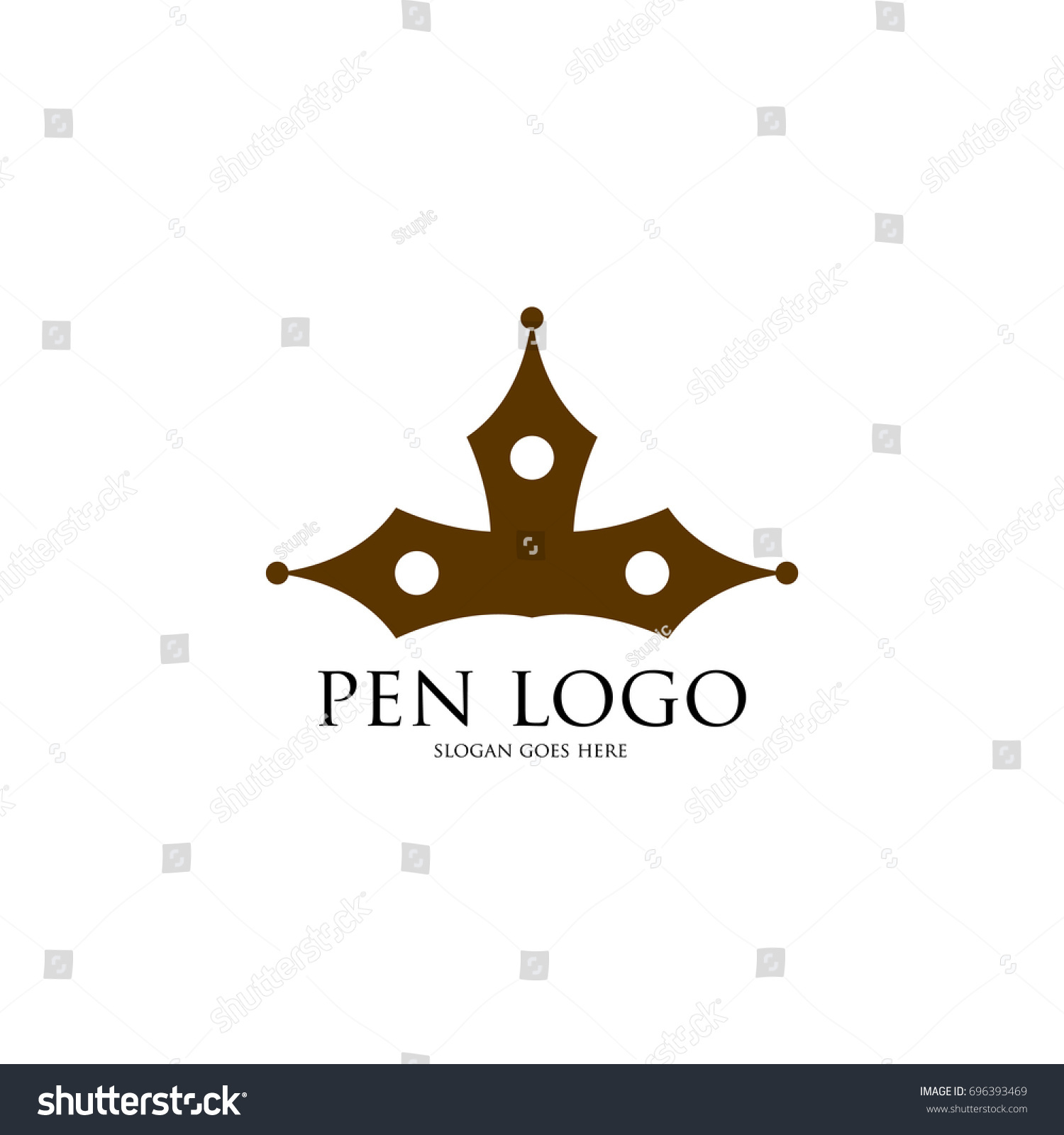 Pen Logo Icon Set Templates Stock Vector (Royalty Free) 696393469