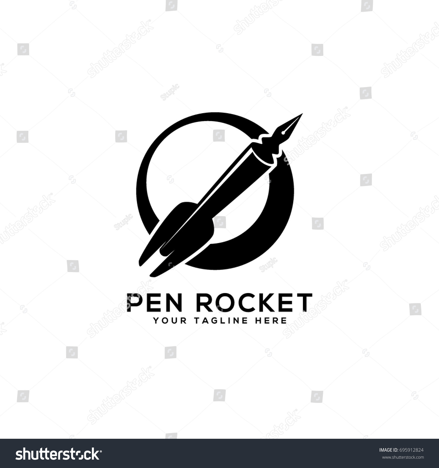 Pen Logo Icon Template Stock Vector (Royalty Free) 695912824