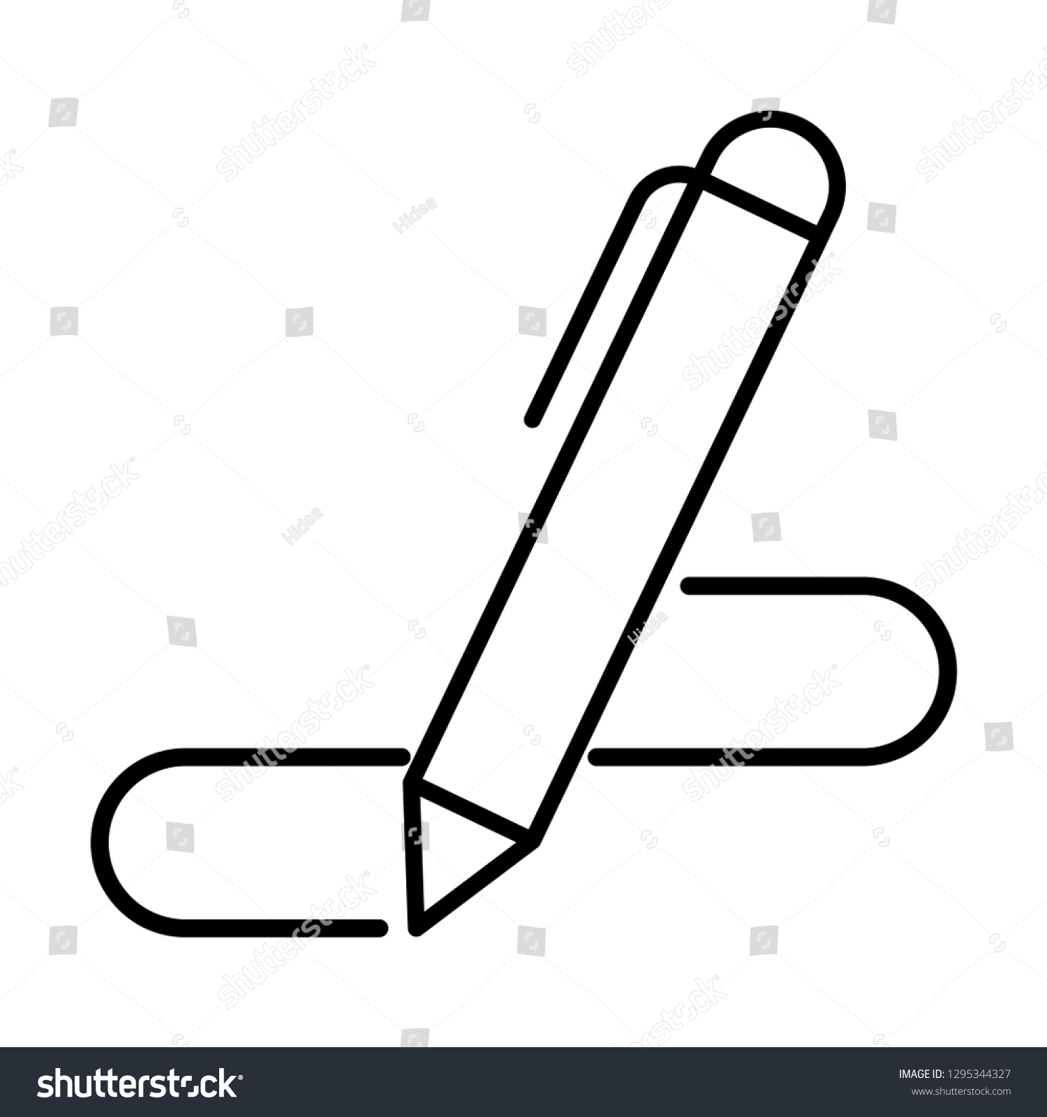 Pen Symbol Ballpoint Icon Vector Stock Vector (Royalty Free) 1295344327 ...