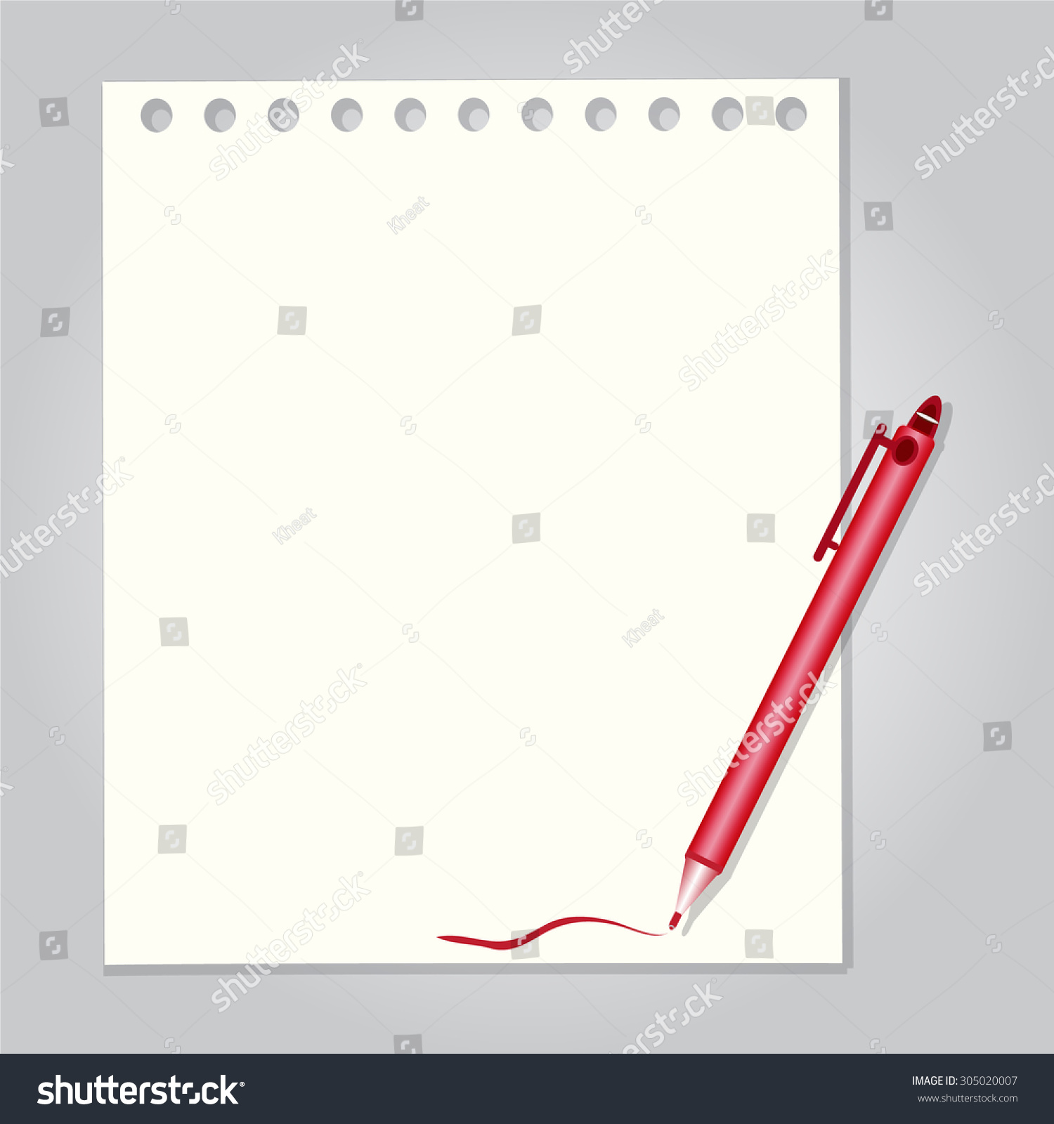 Pen Paper Background Vector Illustration Stock Vector (Royalty Free ...