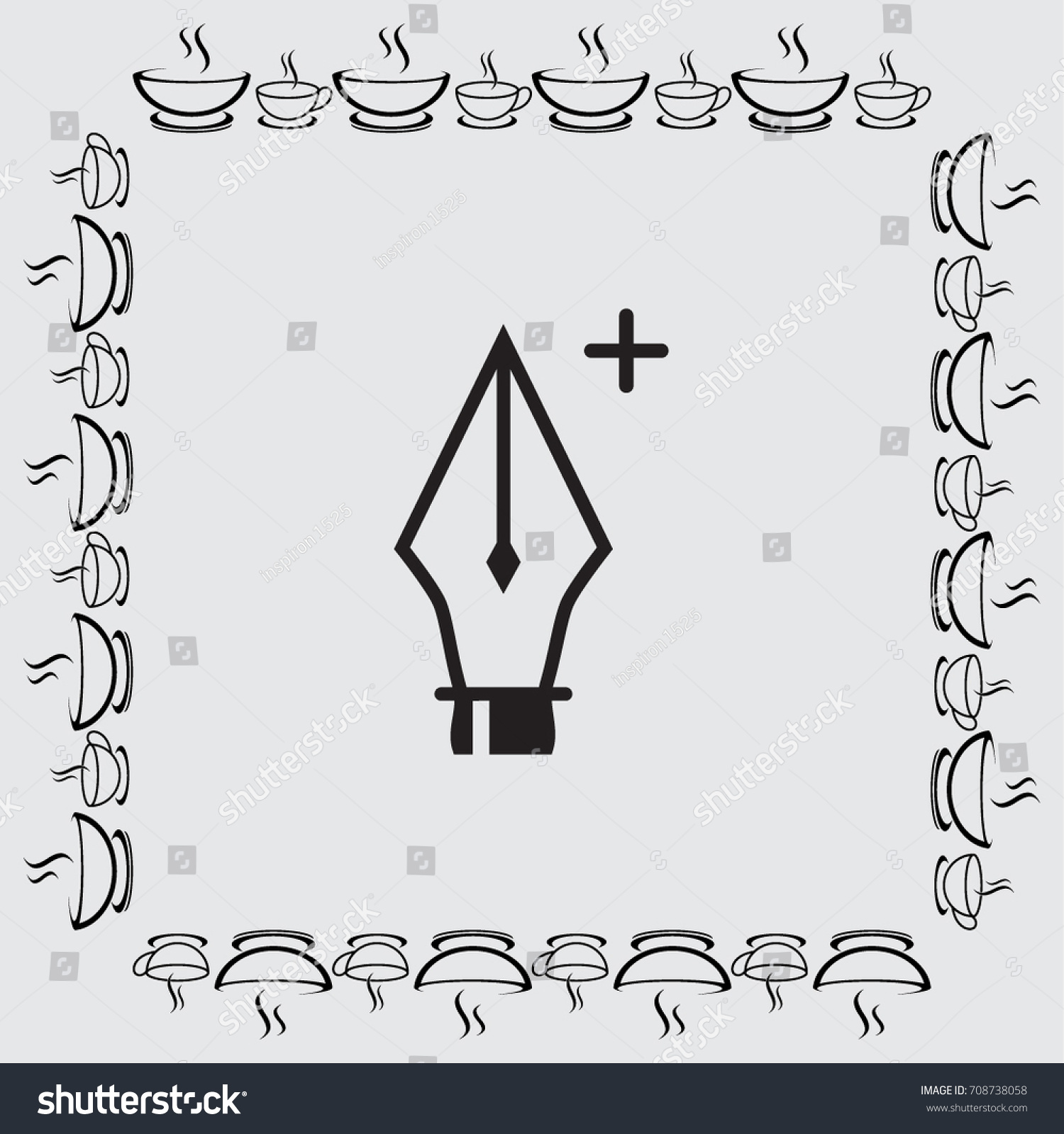 Pen Plus Sign Vector Icon Stock Vector (Royalty Free) 708738058 ...