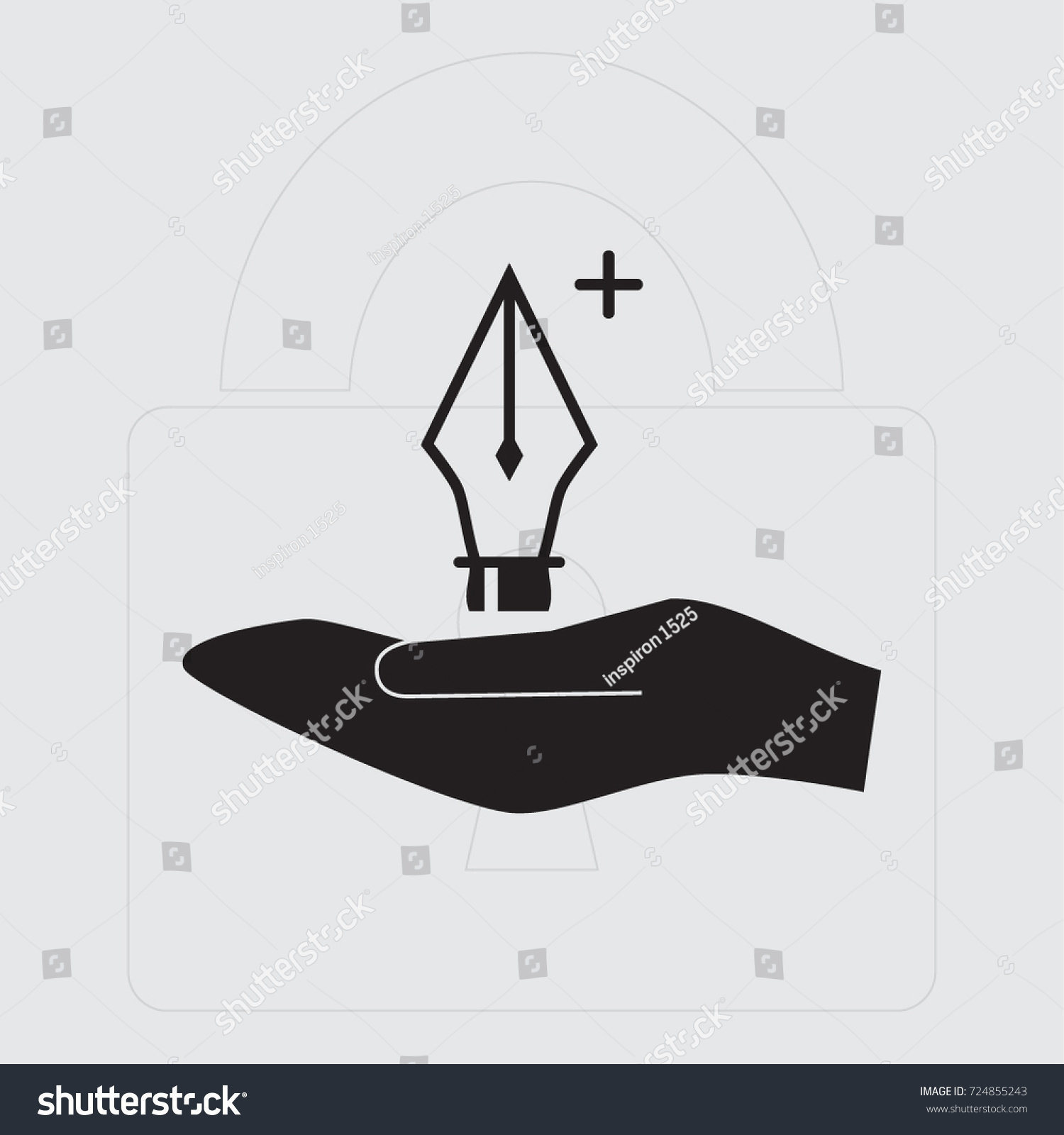 Pen Plus Sign Vector Icon Stock Vector (Royalty Free) 724855243 ...