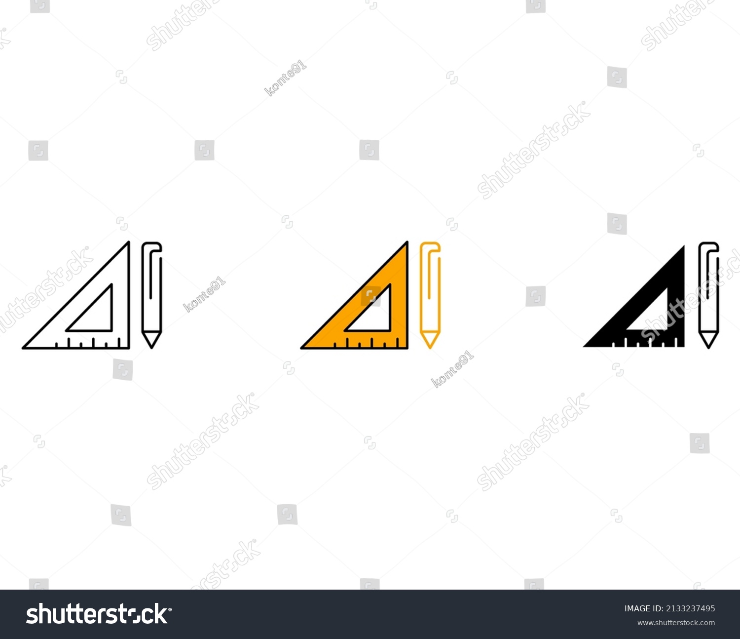Pencil Ruler Symbol Vector Elements Infographic Stock Vector (Royalty ...
