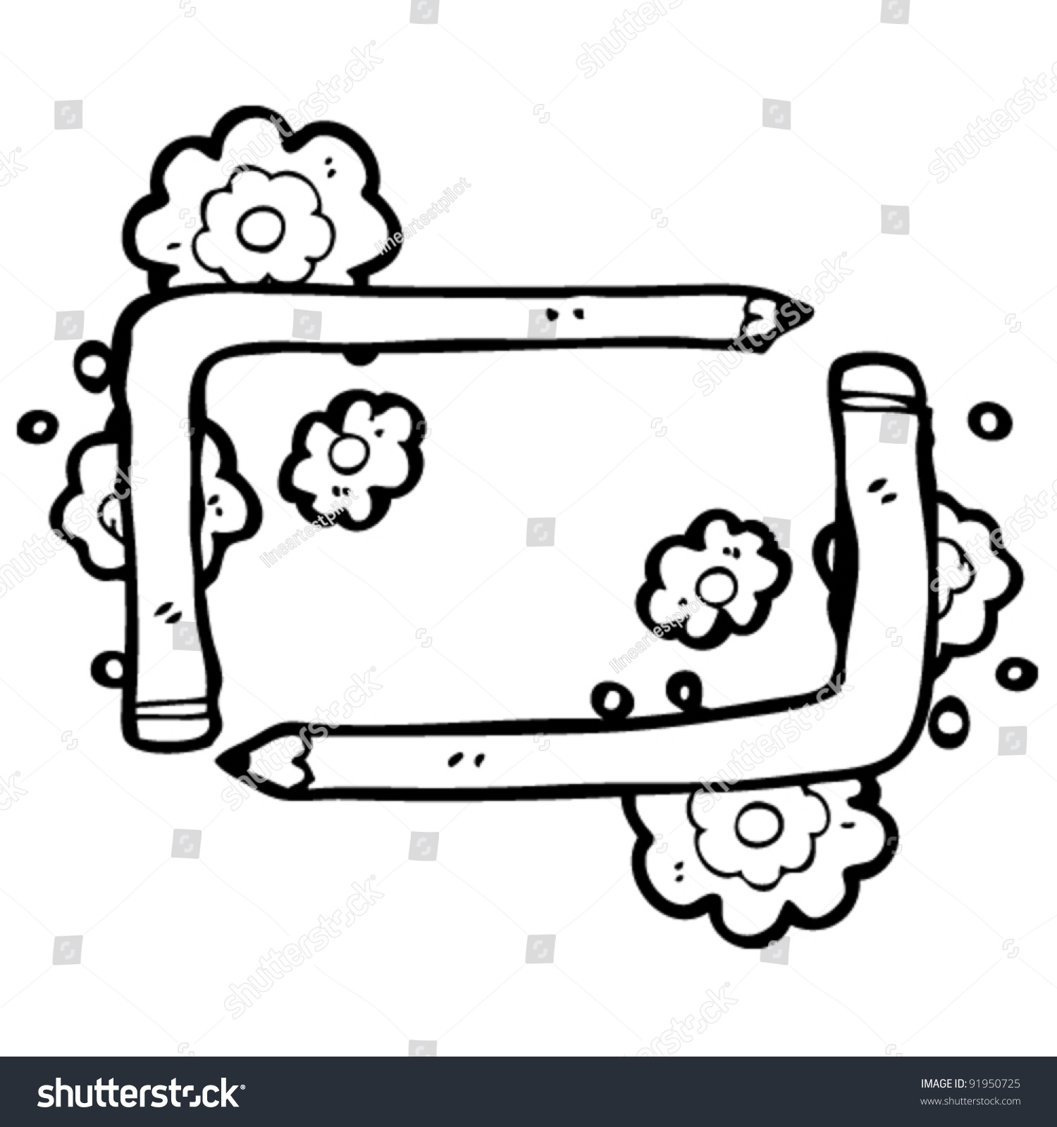 Pencil Cartoon Frame Border Stock Vector (Royalty Free) 91950725 ...