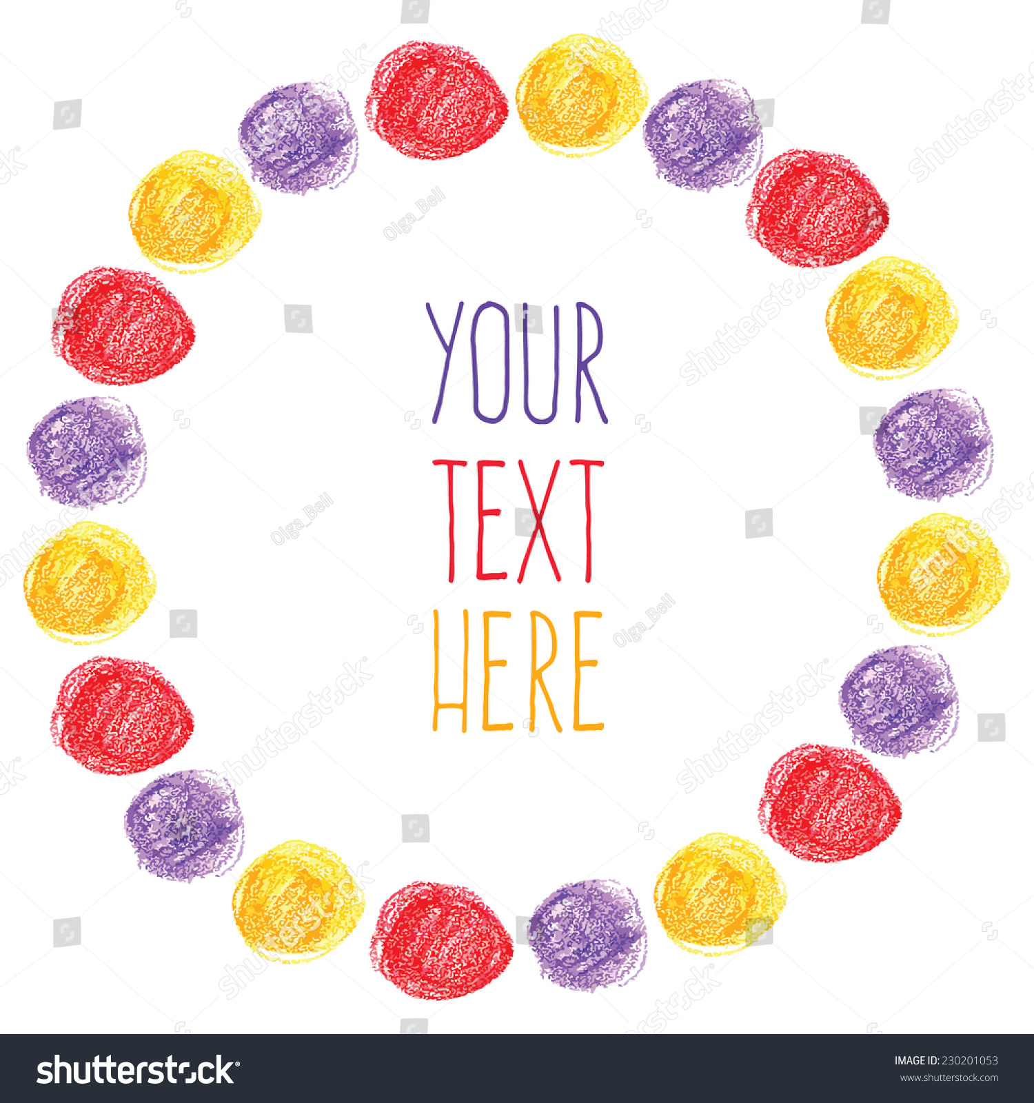 Pencil Color Circle Frame Text Design Stock Vector (Royalty Free) 230201053