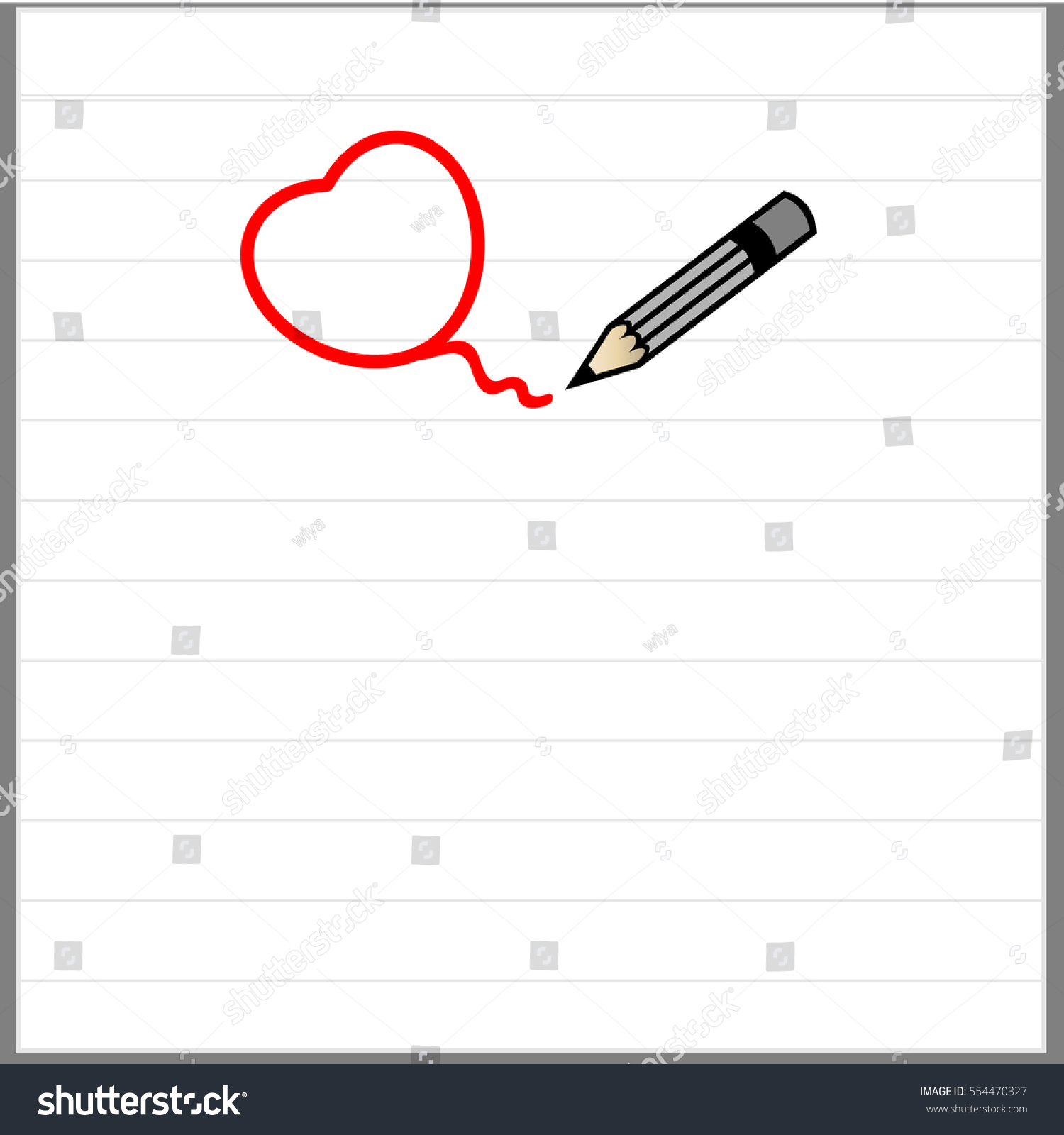 Pencil Drawing Heart Stock Vector (Royalty Free) 554470327 | Shutterstock