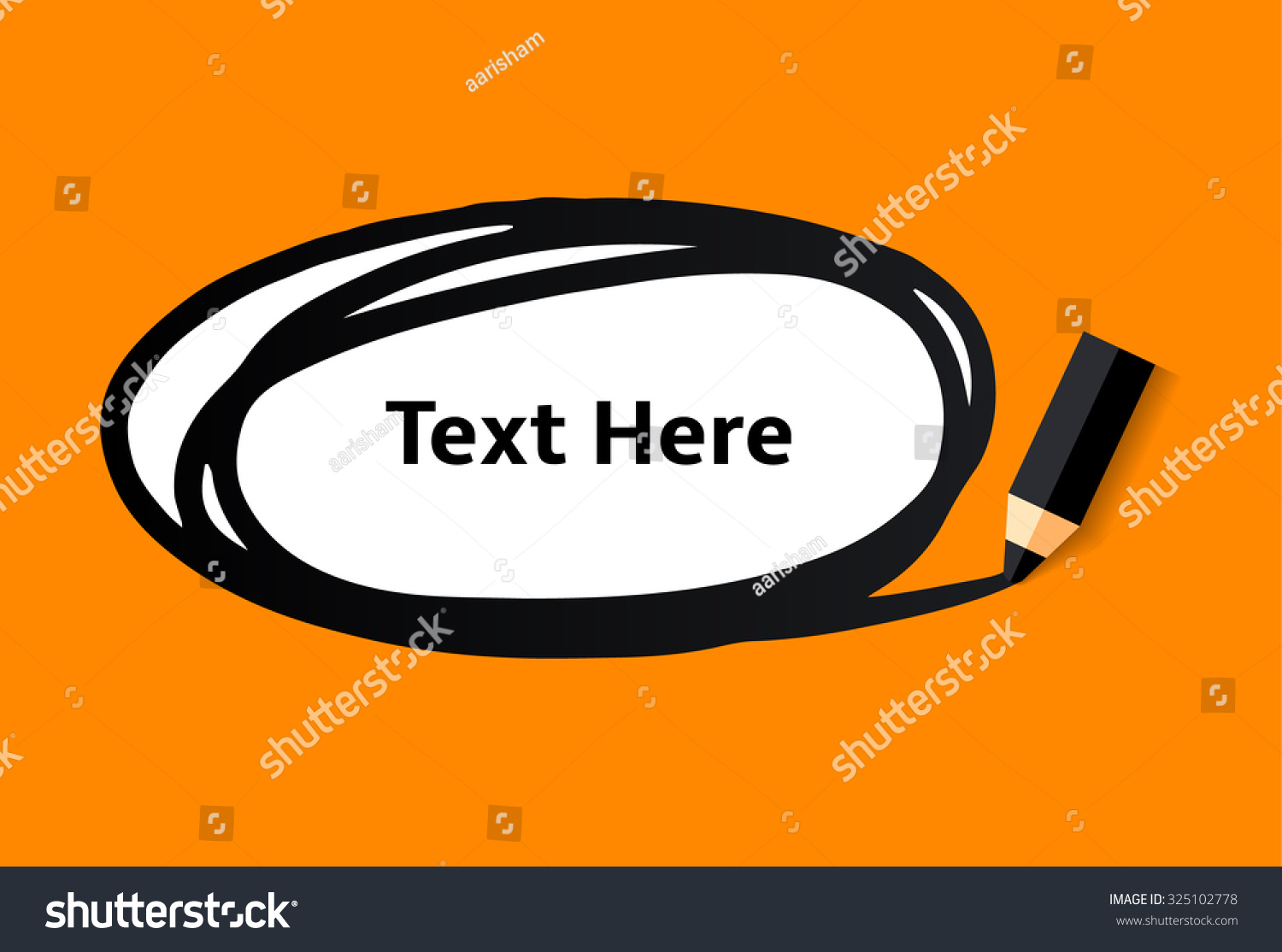 Pencil Drawing Doodle Ellipse Frame Vector Stock Vector (Royalty Free ...