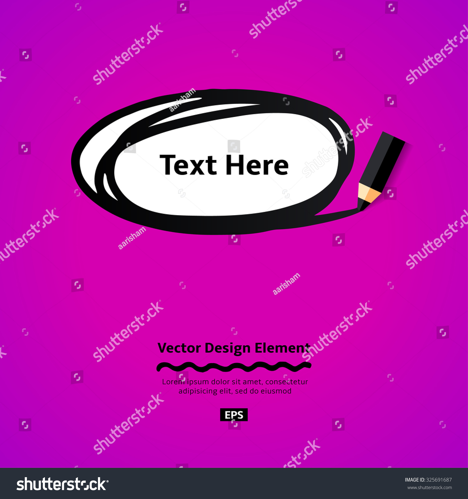 Pencil Drawing Doodle Ellipse Frame Vector Stock Vector (Royalty Free ...