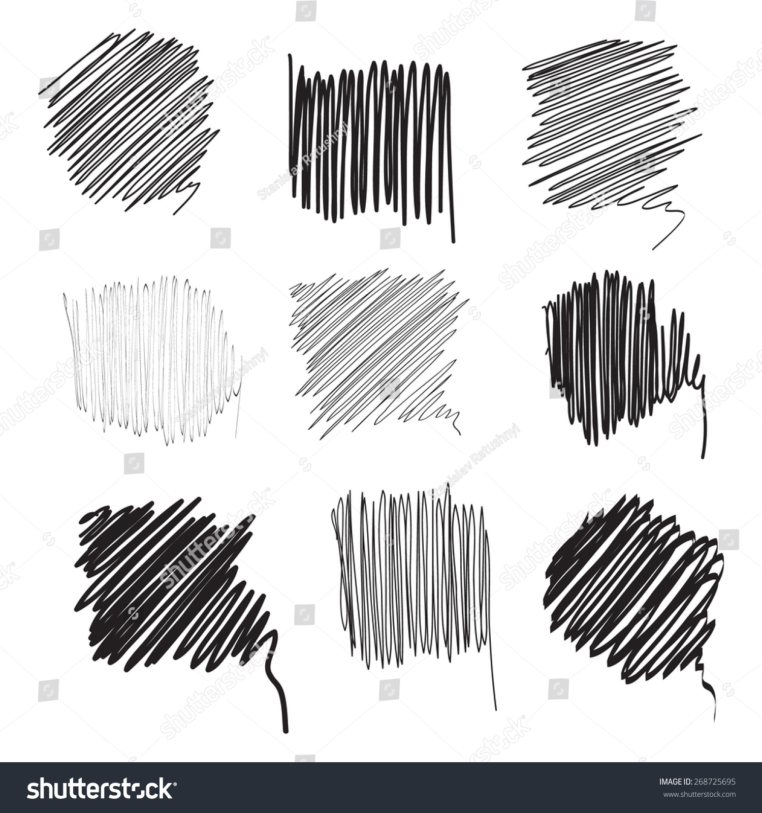 Pencil Drawn Square Set Stock Vector (Royalty Free) 268725695