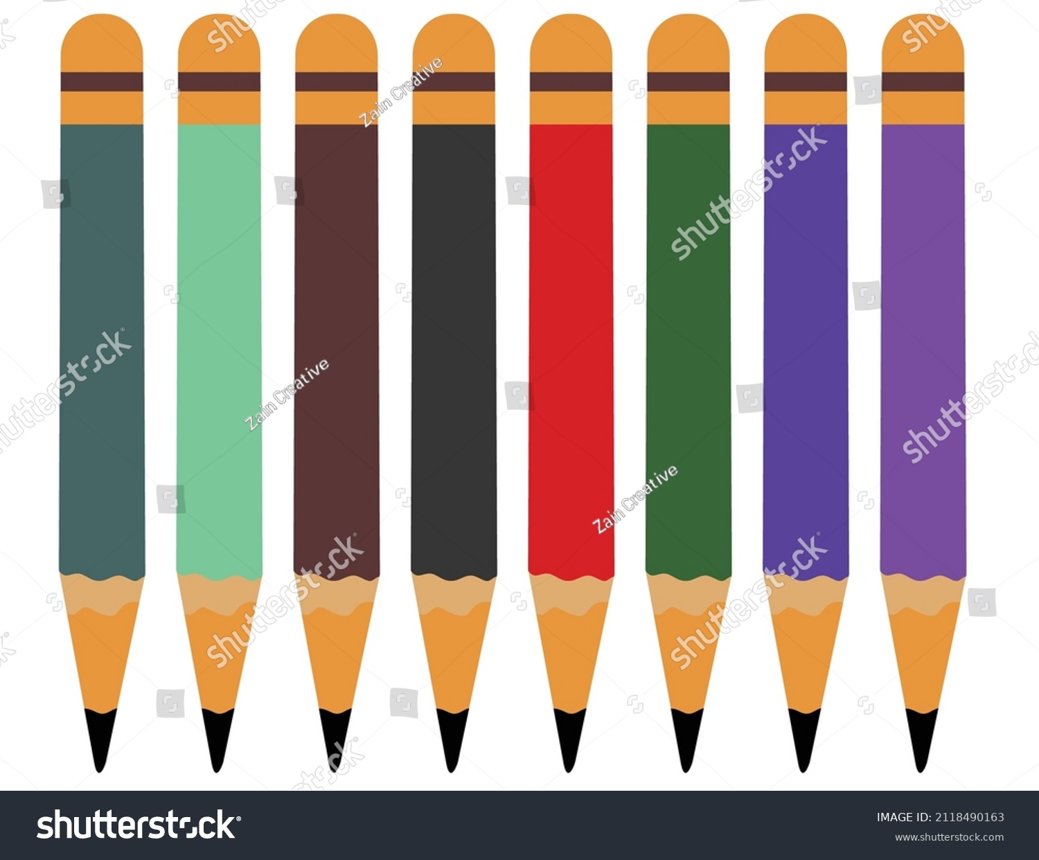 Pencil Full Color Vector Sketch Stock Vector (Royalty Free) 2118490163 ...