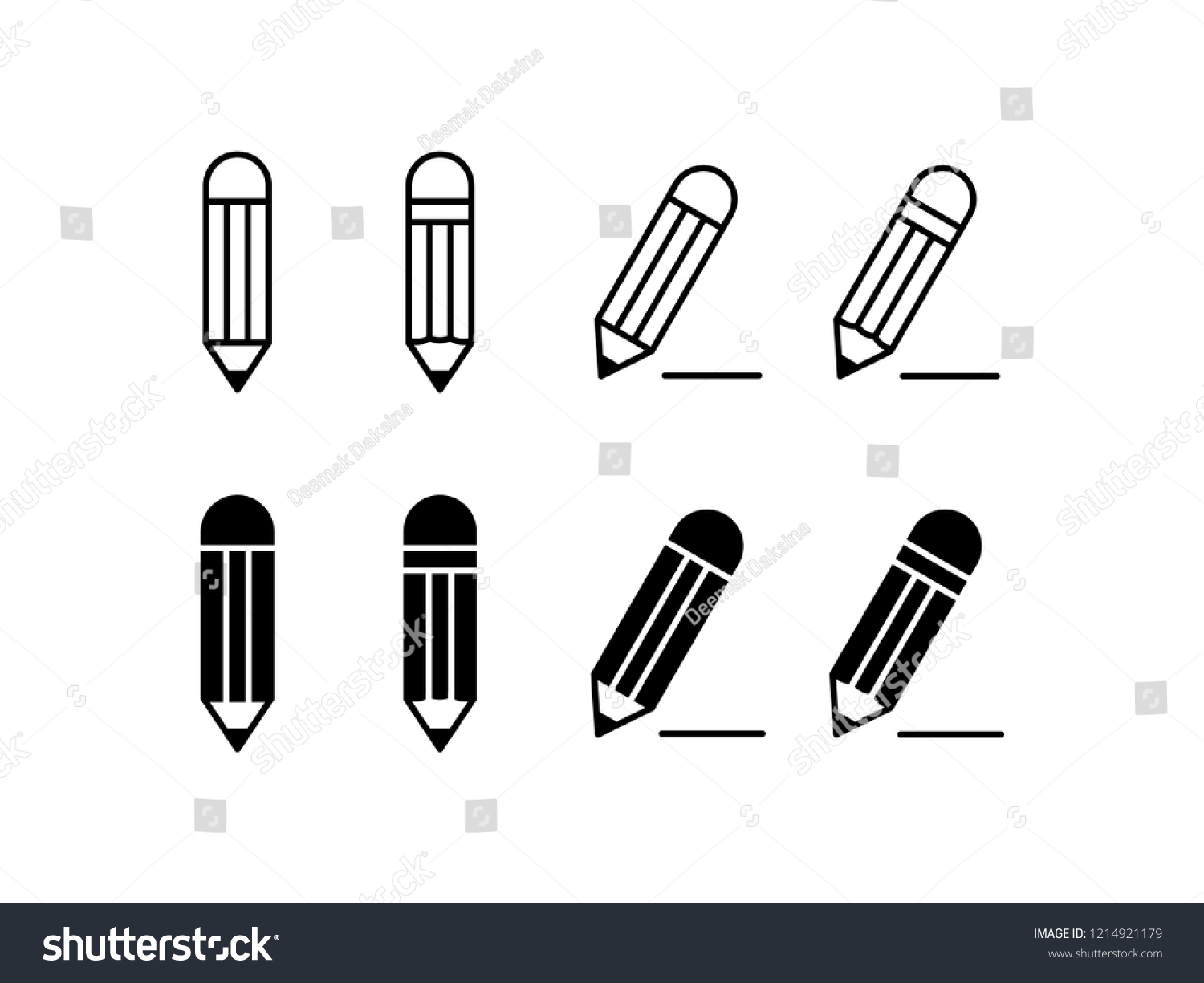 Pencil Icon Logo Vector Symbol Stock Vector (Royalty Free) 1214921179 ...