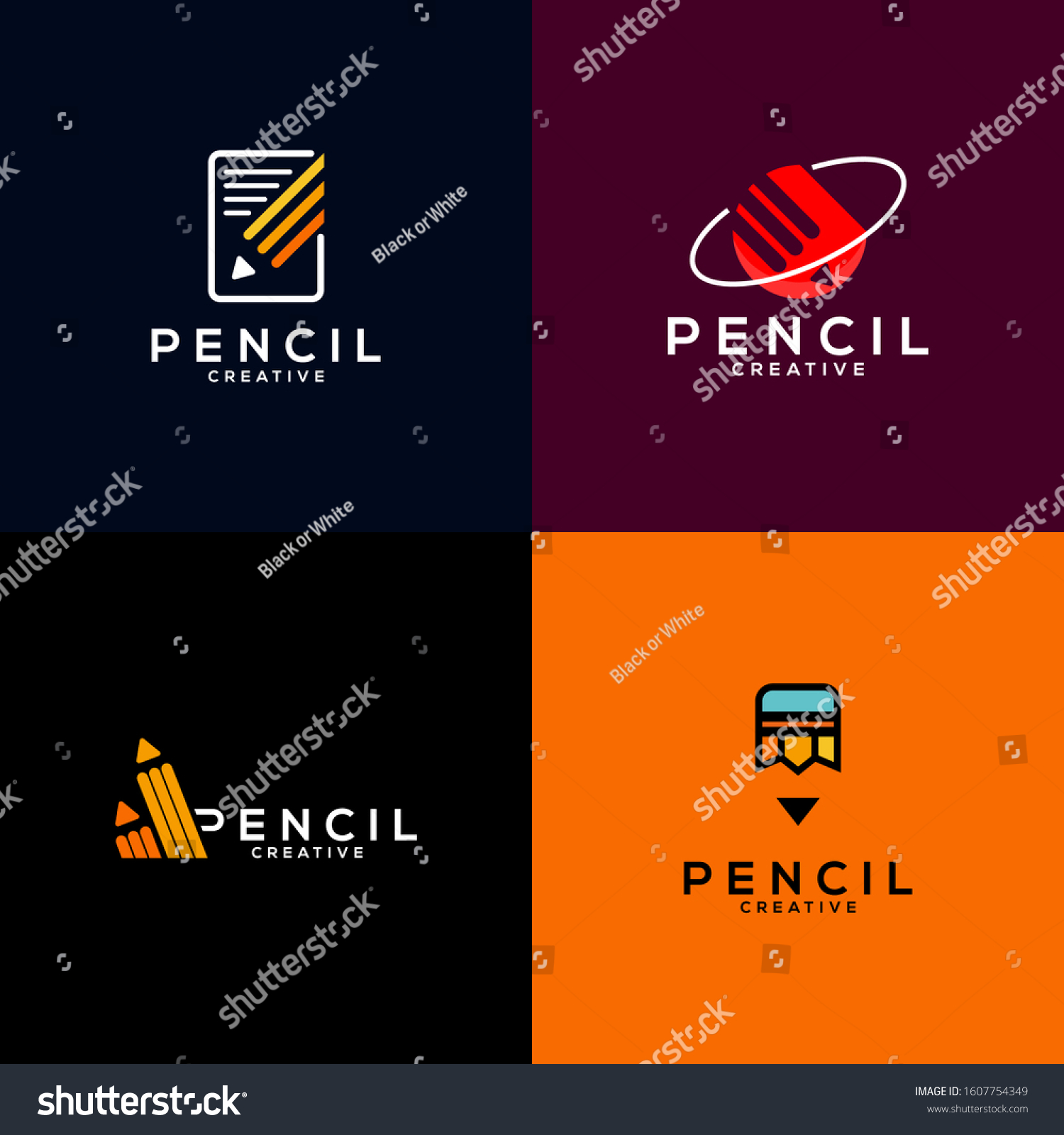 Pencil Logo Design Vector Template Stock Vector (Royalty Free ...