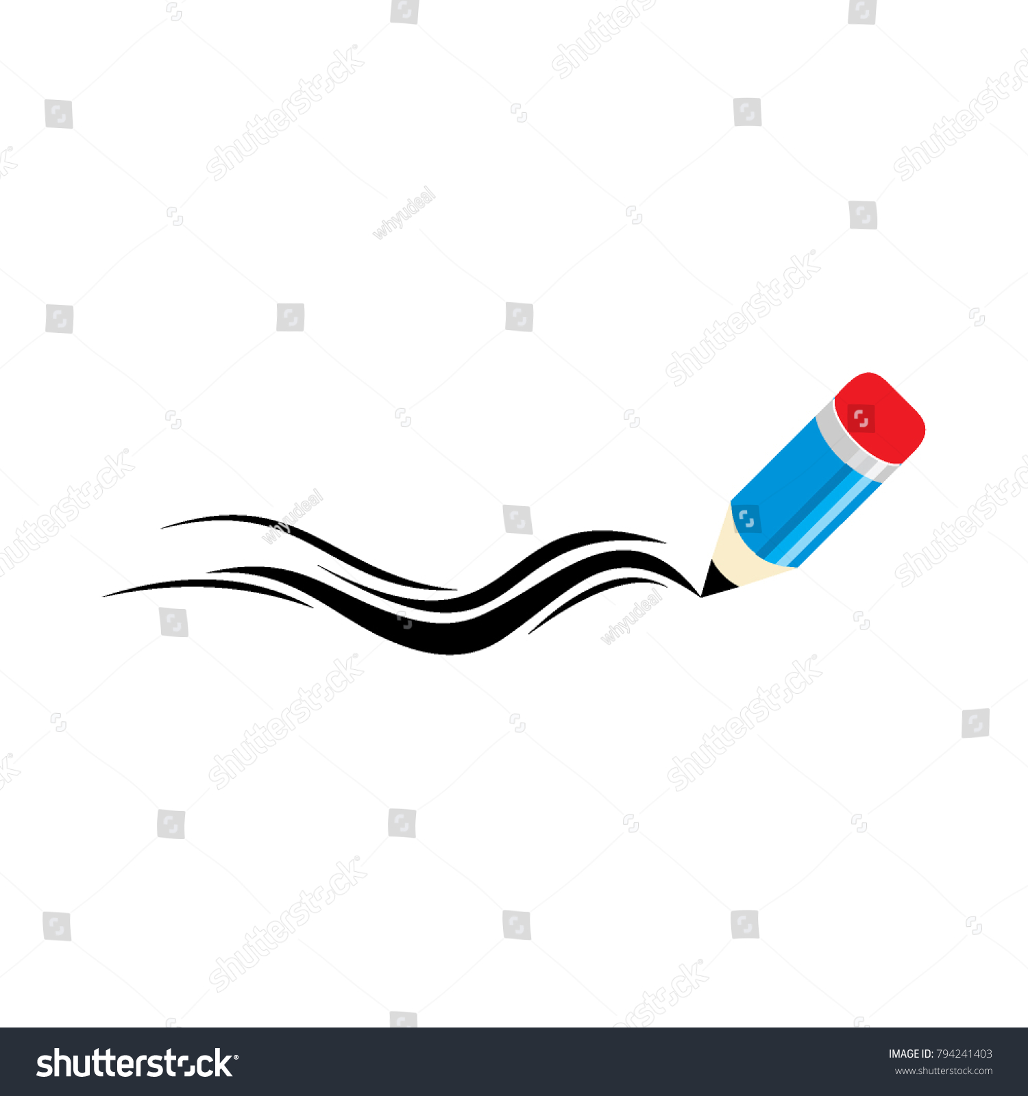 Pencil Logo Drawing Stock Vector (Royalty Free) 794241403