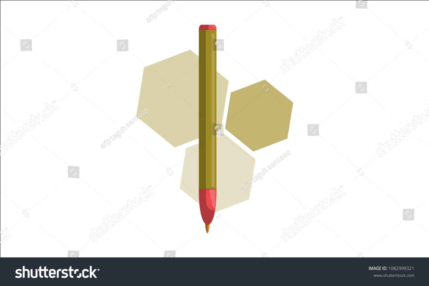 Pencil Pen Design Template Isolated Vector Stock Vector (Royalty Free ...