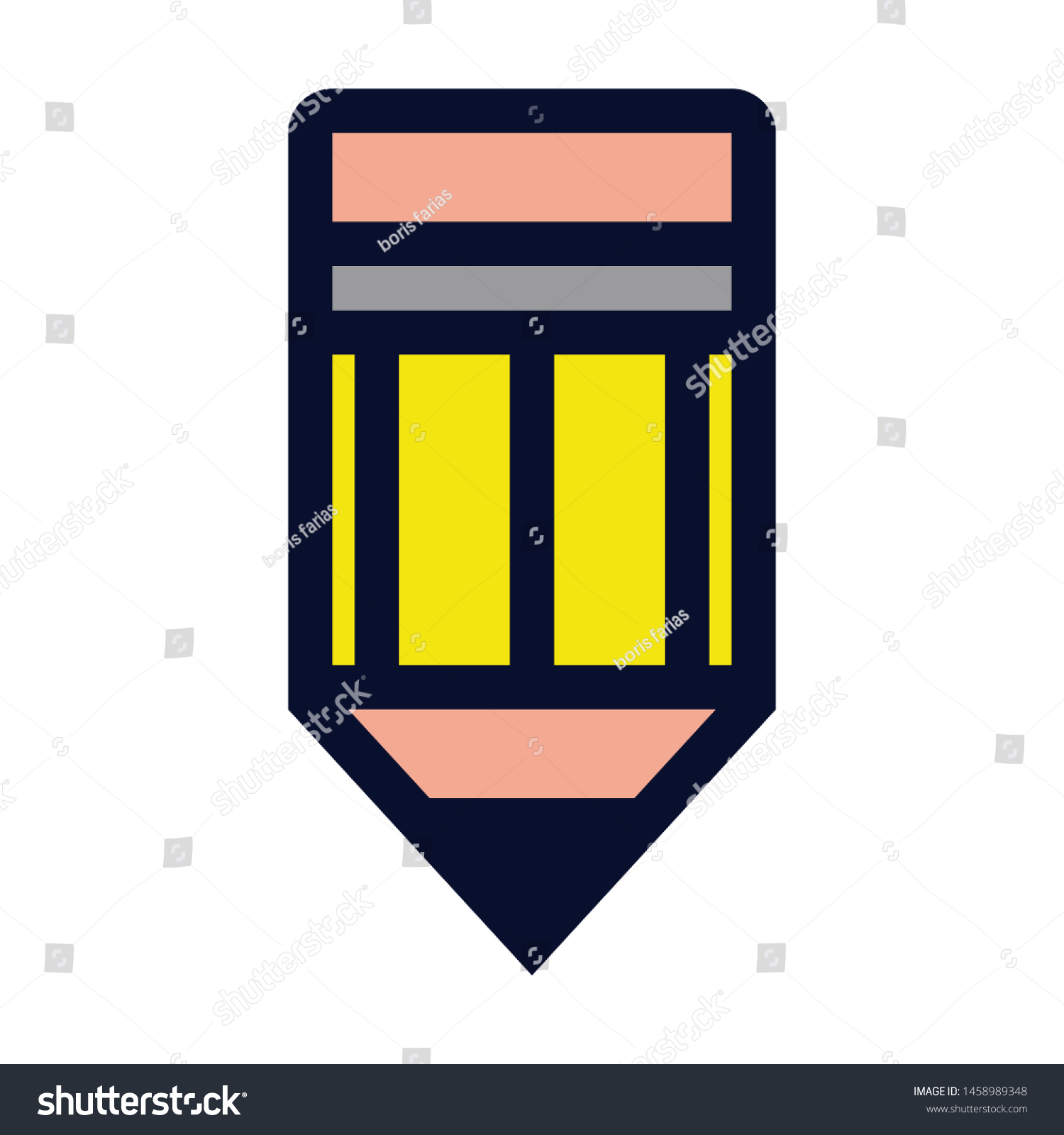 Pencil Simple Vector Color Icon Stock Vector (Royalty Free) 1458989348 ...