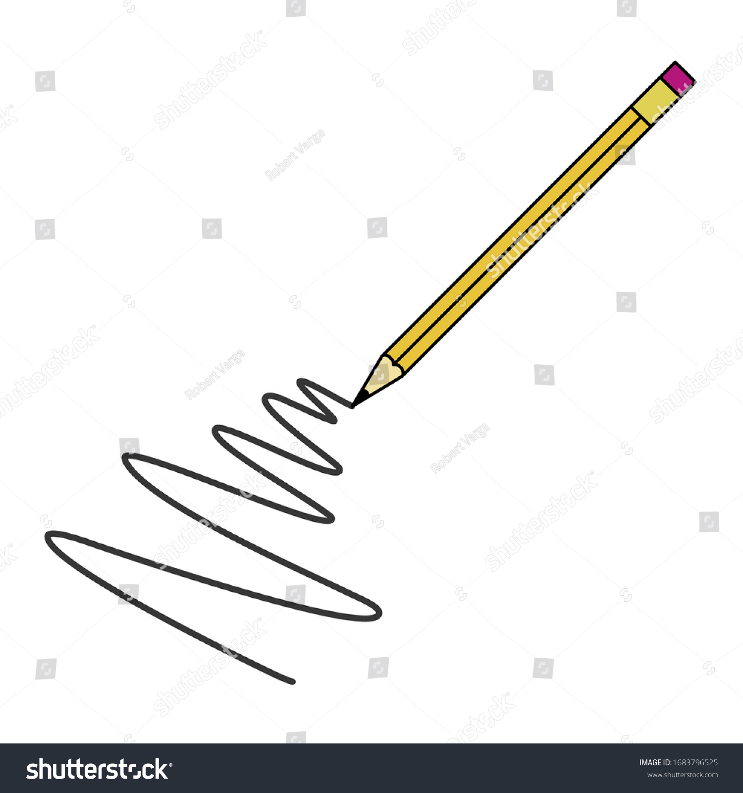Pencil Trail Simple Vector Illustration Stock Vector (Royalty Free ...
