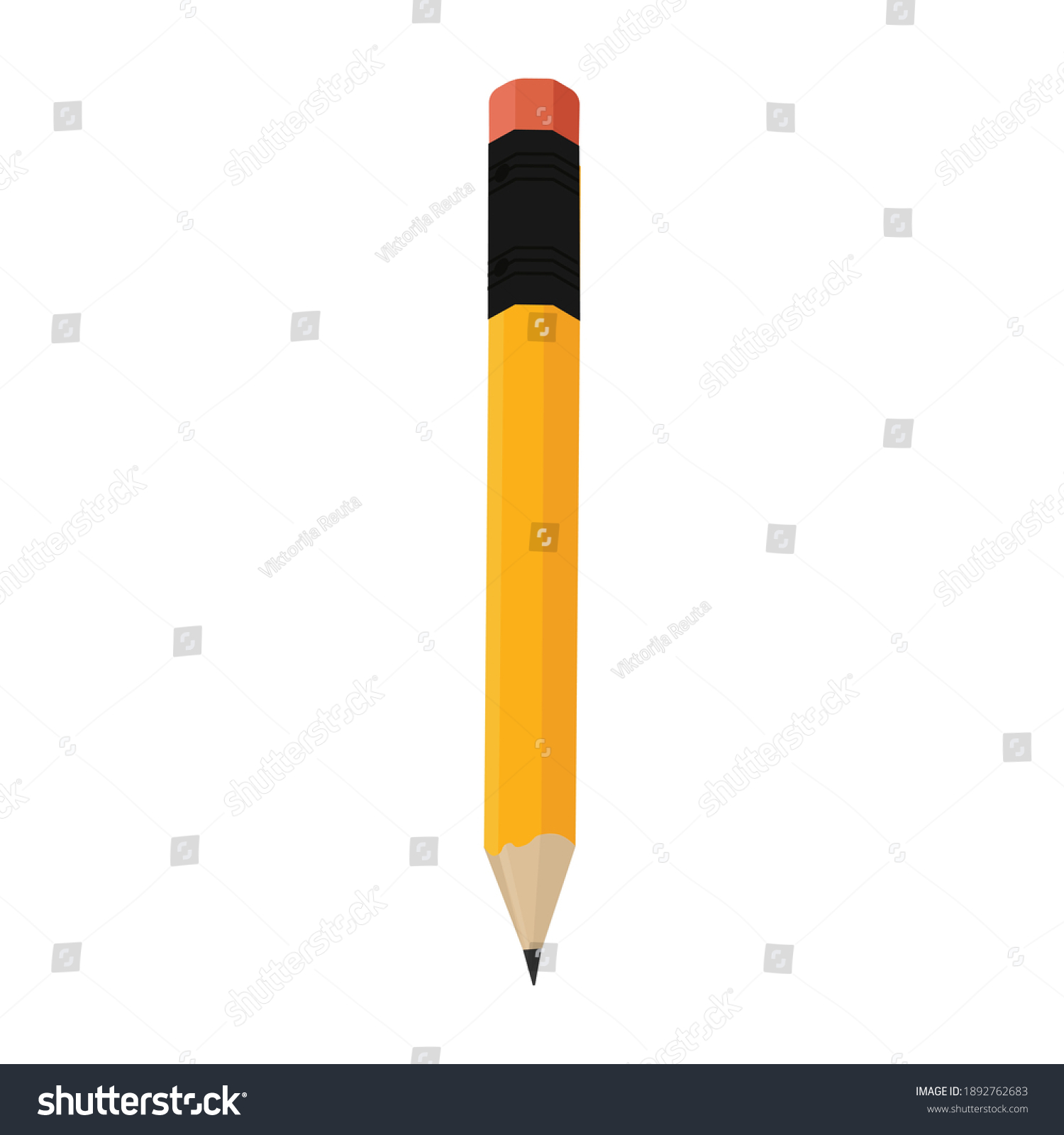 Pencil Write Vector Icon Isolated On Stock Vector (Royalty Free) 1892762683