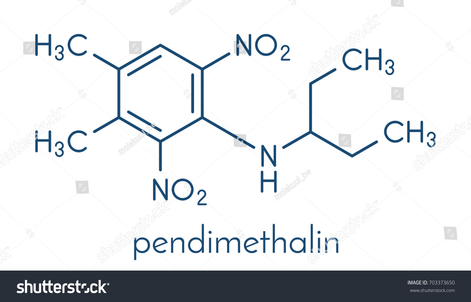 Pendimethalin Herbicide Molecule Skeletal Formula: vector de stock ...