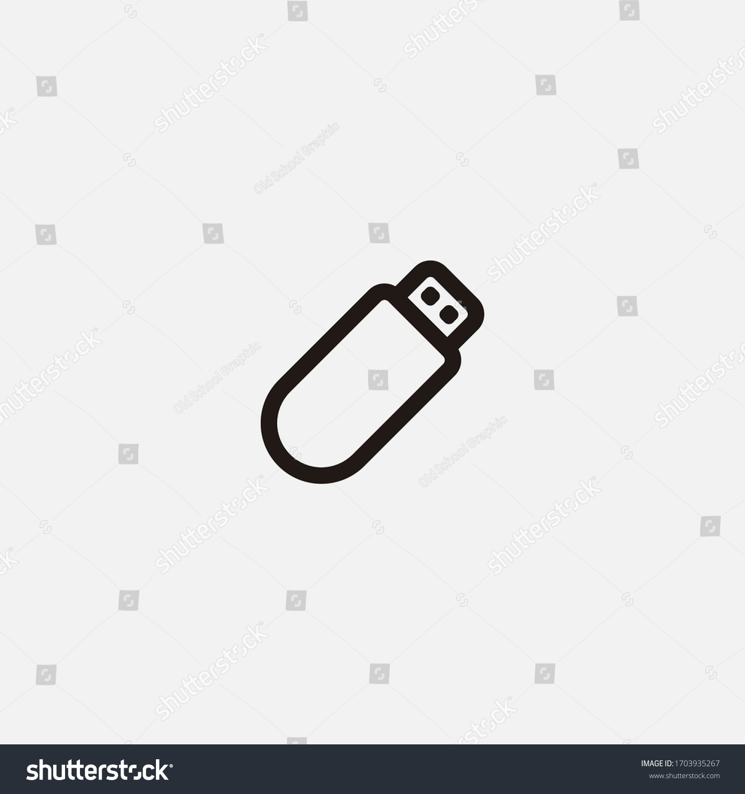 Pendrive Outline Icon Vector Illustrator Sign Stock Vector (Royalty ...