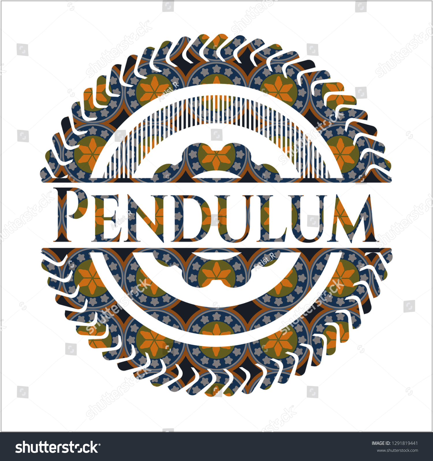 Pendulum Arabesque Badge Arabic Decoration Stock Vector (Royalty Free ...